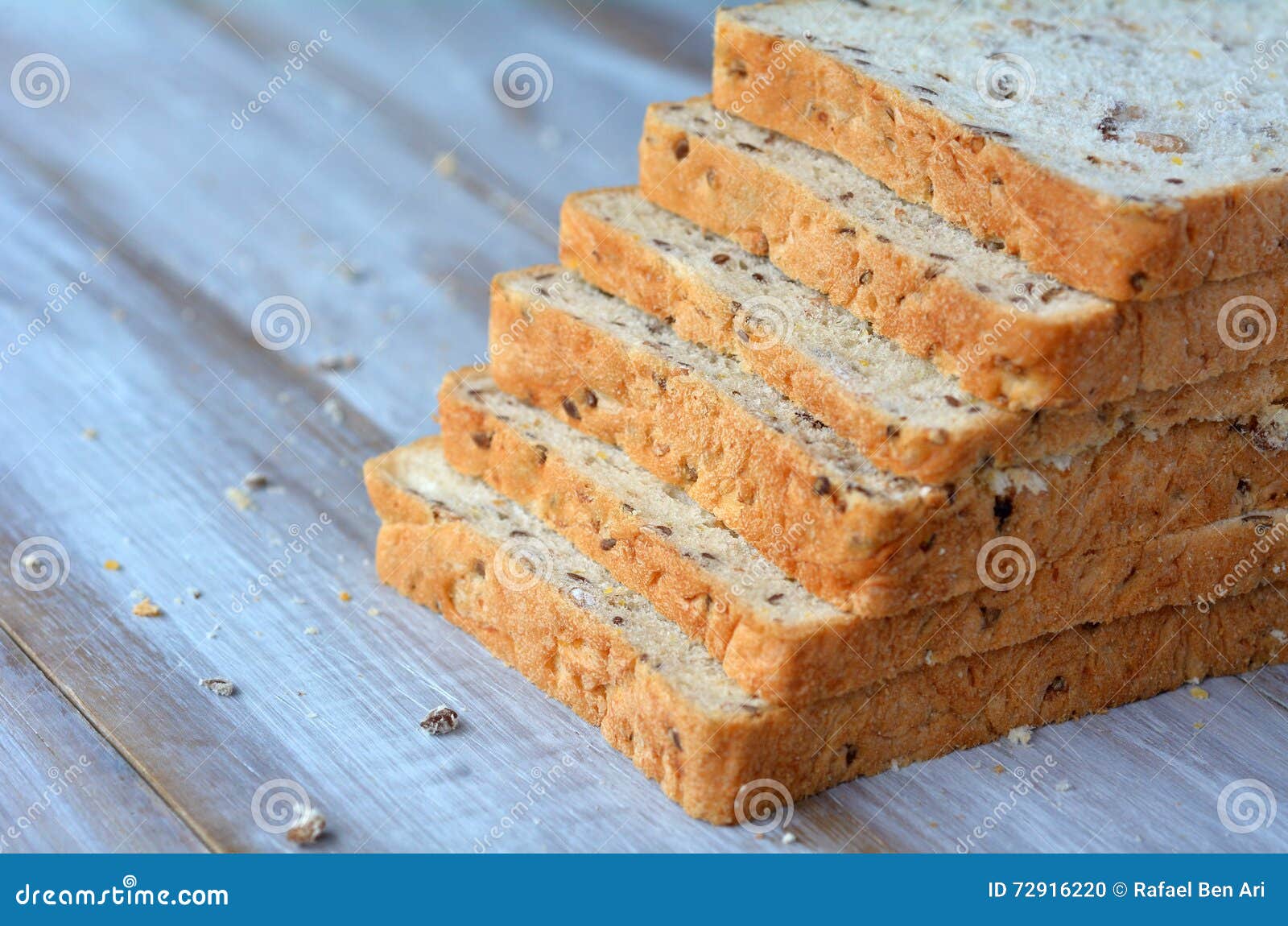 Fresh Sliced Bread Slices in a Shape of Stair Case Stock Photo - Image ...