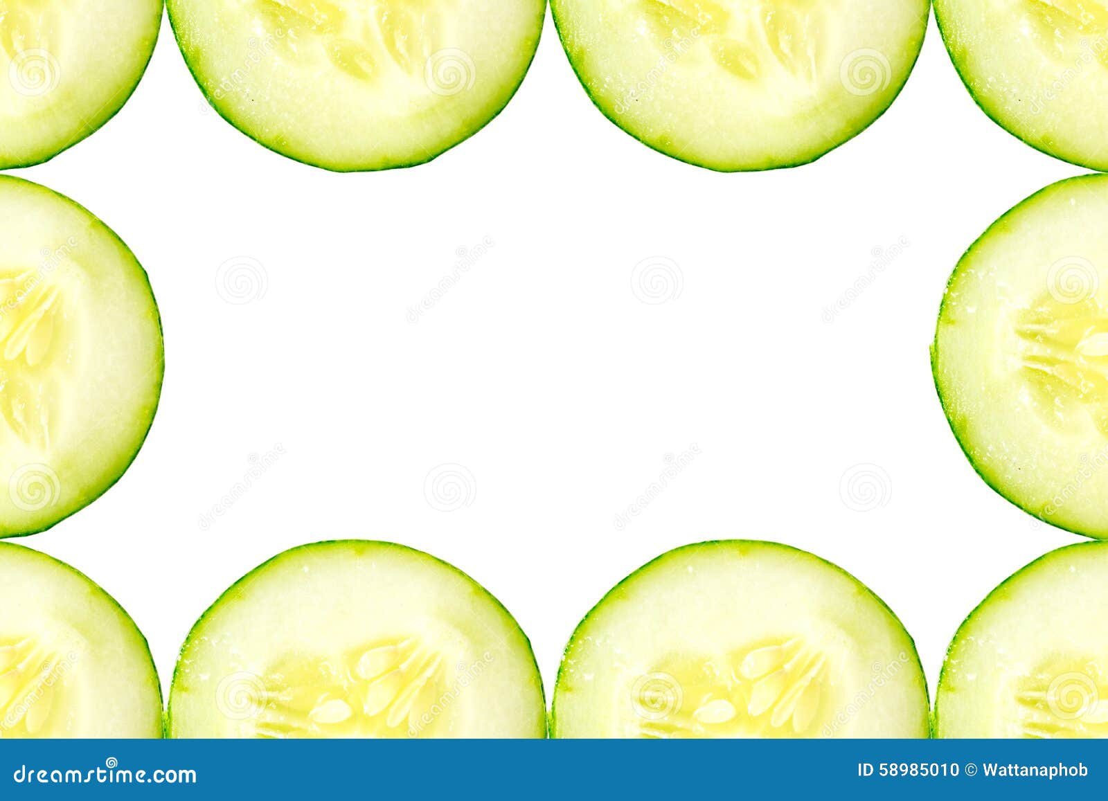 Fresh Sliced Cucumber Frame. Stock Photo - Image of healthy, lifestyle ...