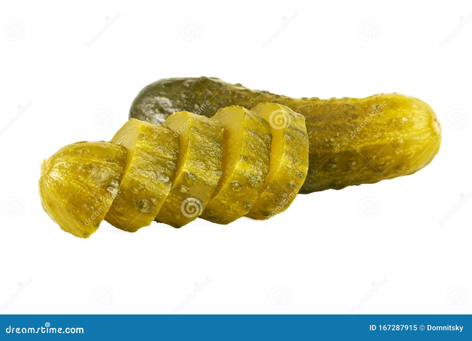 Fresh Sliced Green Pickles Isolated on White Background Stock Image ...