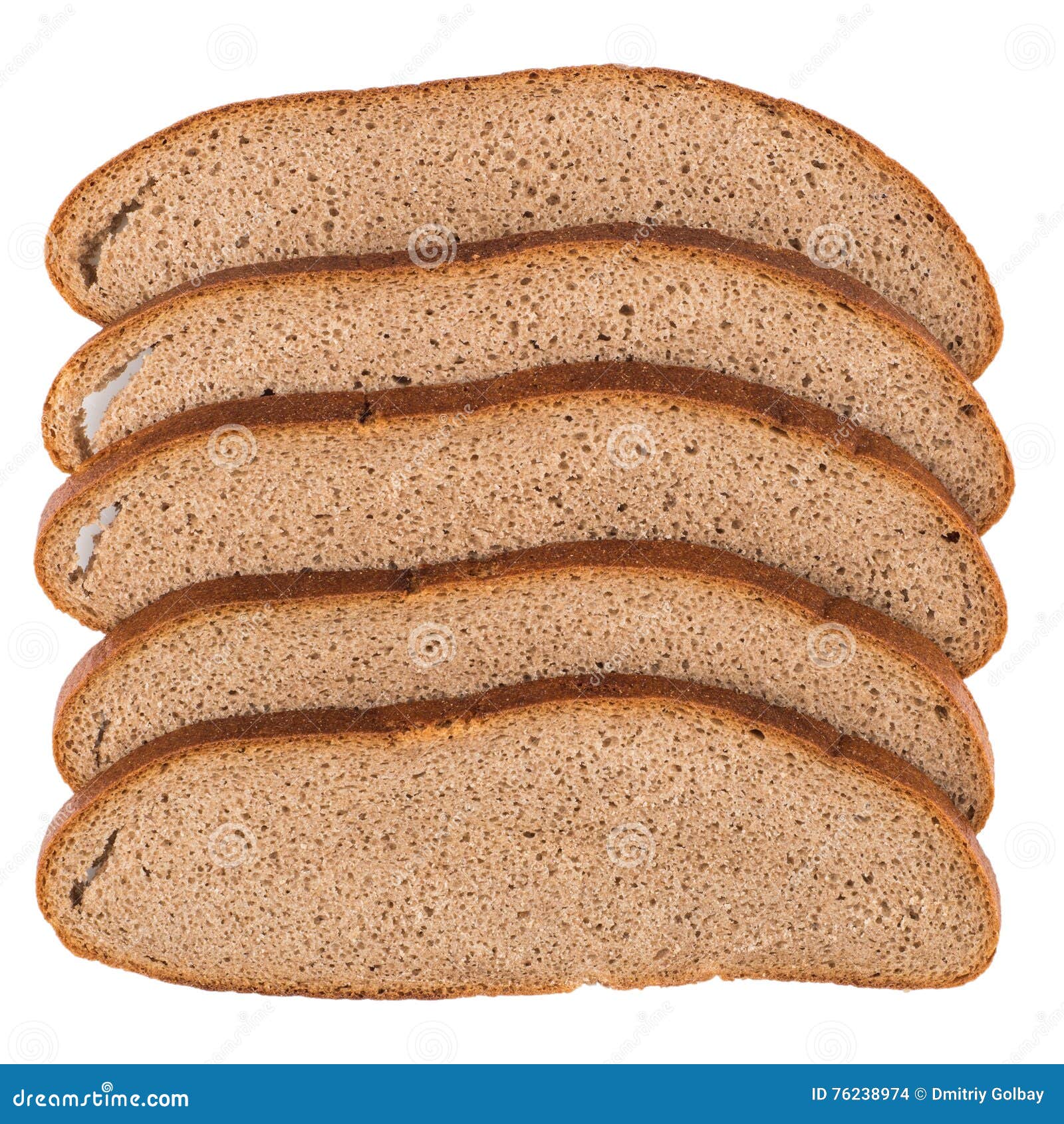 Fresh Sliced Rye Bread Isolated on White Background Cutout. Stock Photo ...