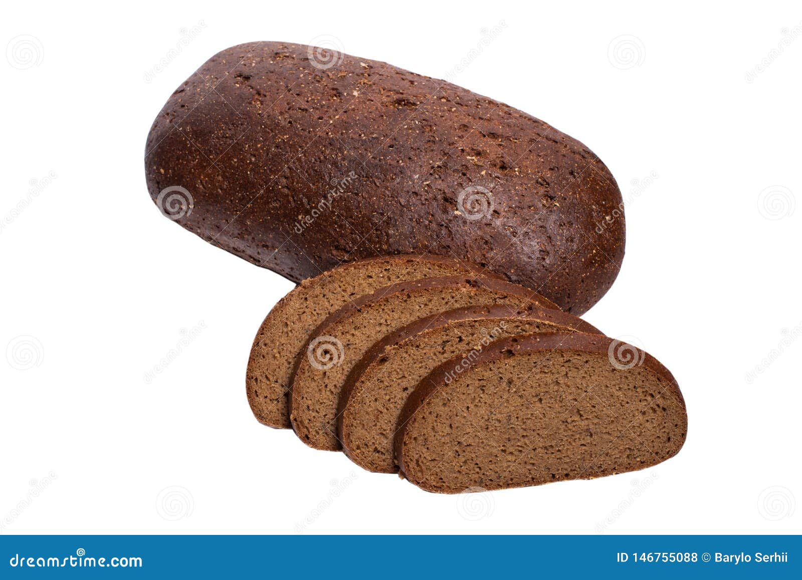 Fresh Sliced Rye Bread on White Background Stock Photo - Image of ...