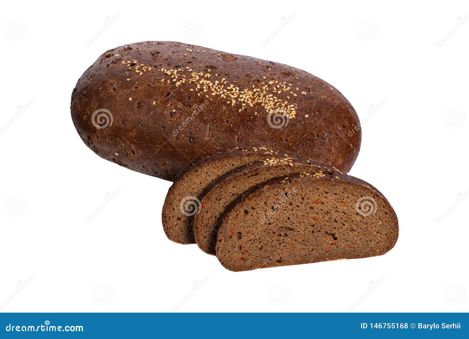 Fresh Sliced Rye Bread on White Background Stock Photo - Image of ...