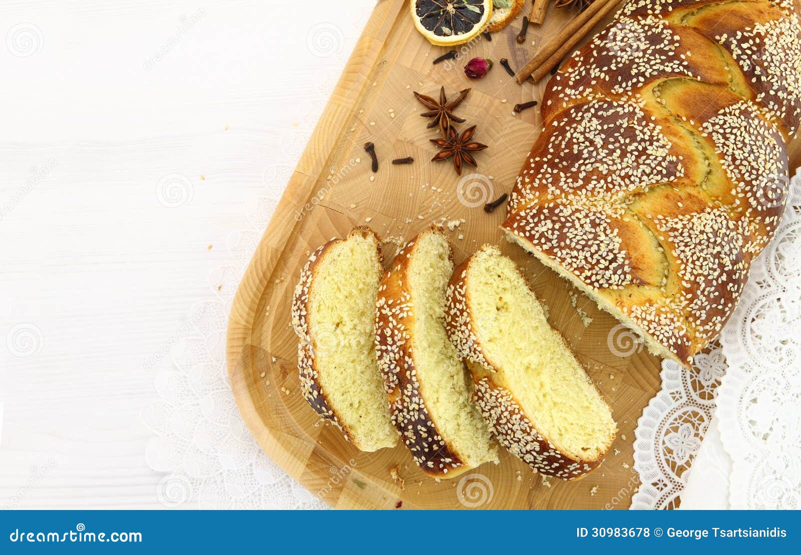 Fresh sliced sweet bread stock photo. Image of dough - 30983678