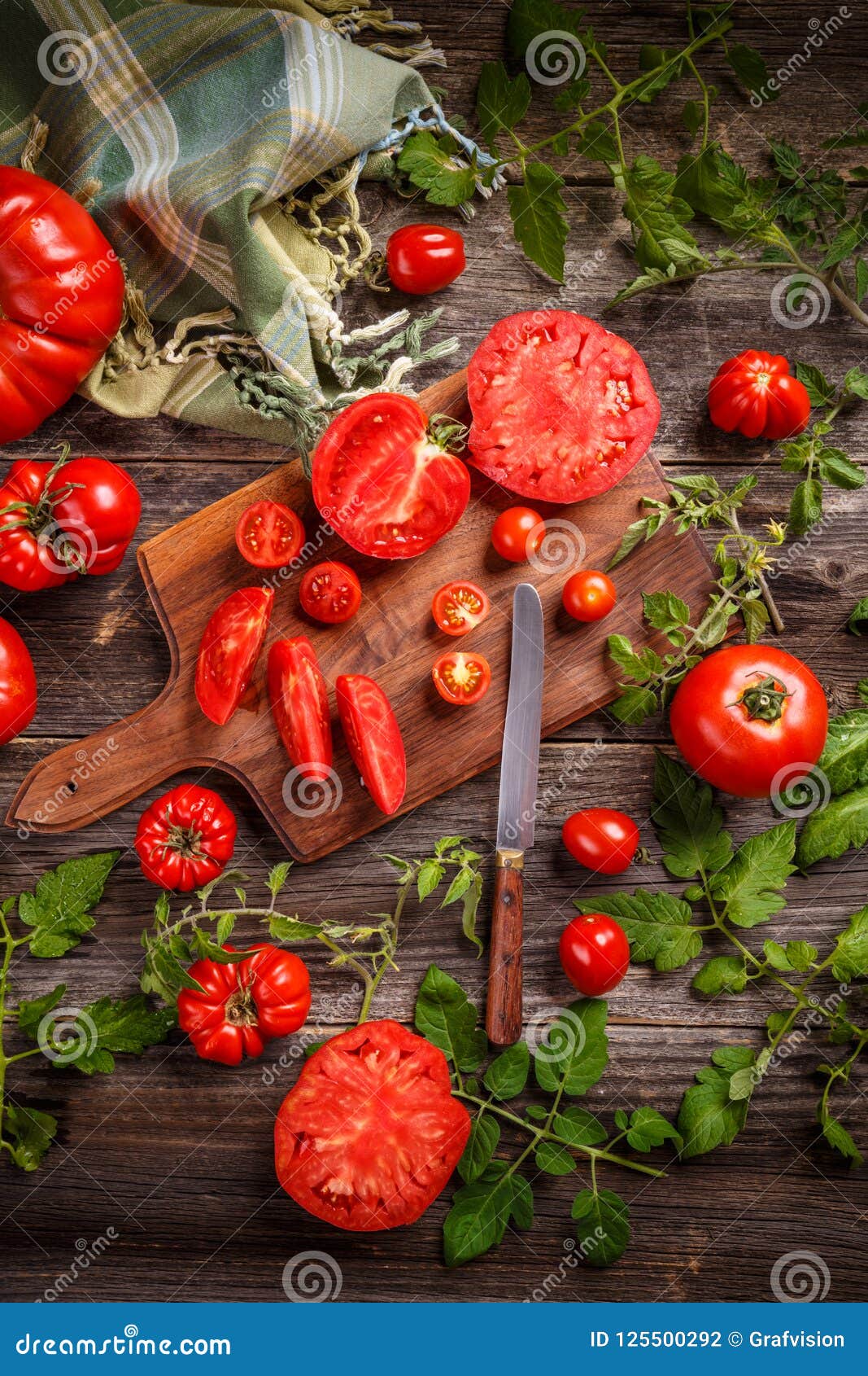 Fresh sliced tomatoes stock photo. Image of natural - 125500292