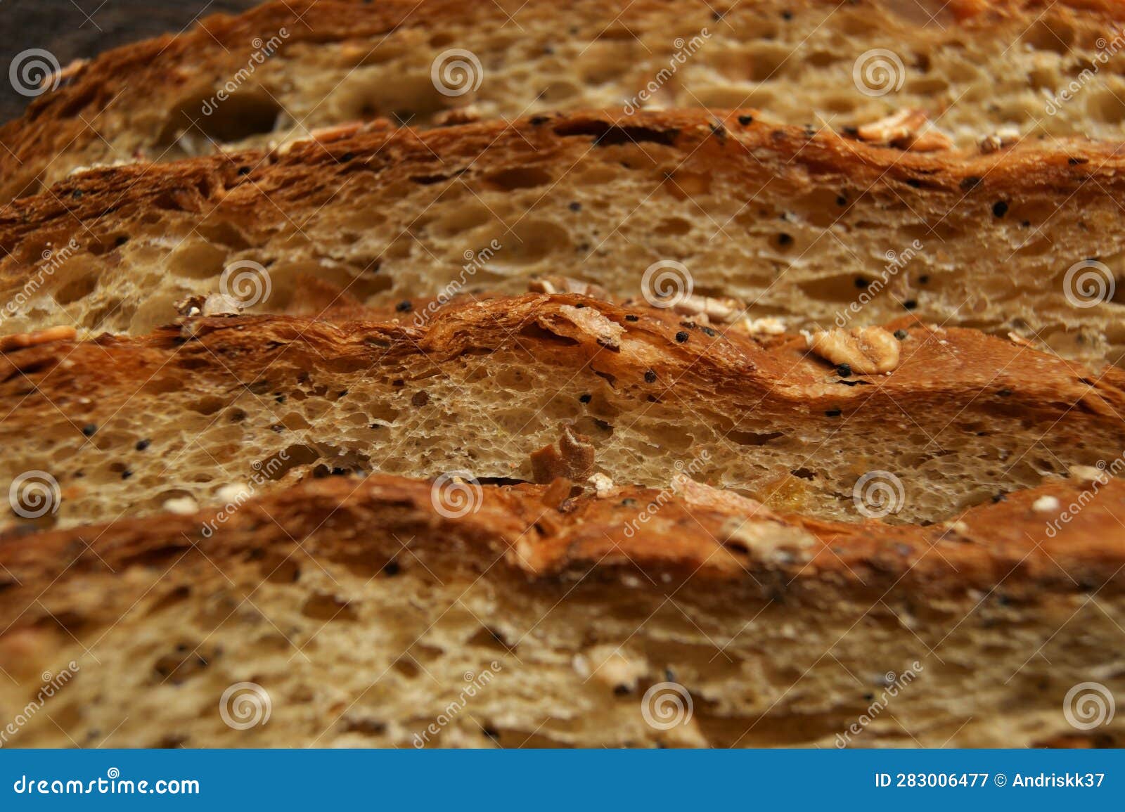 Fresh Slices of Bread. Close-up of a Fragment of a Bread Bribe. Bread ...