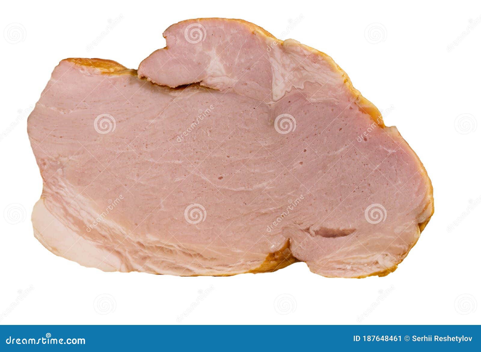 Slices of Ham Isolated on a White Background Stock Image - Image of ...