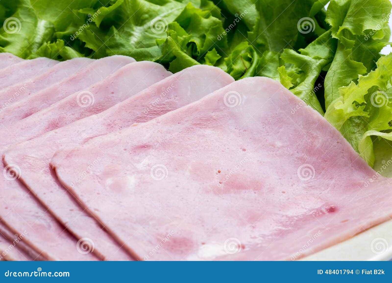 Fresh slices of pork ham stock photo. Image of slices - 48401794
