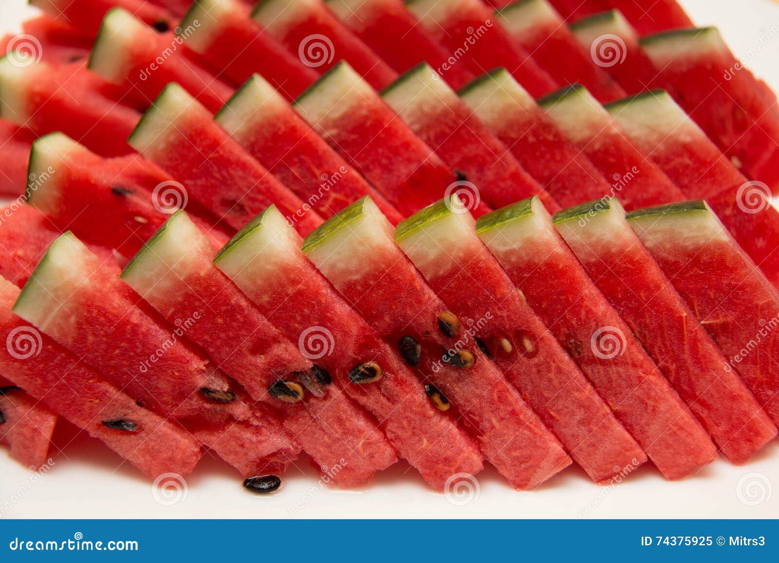 Fresh Slices of Red Watermelon Stock Image - Image of green, watermelon ...
