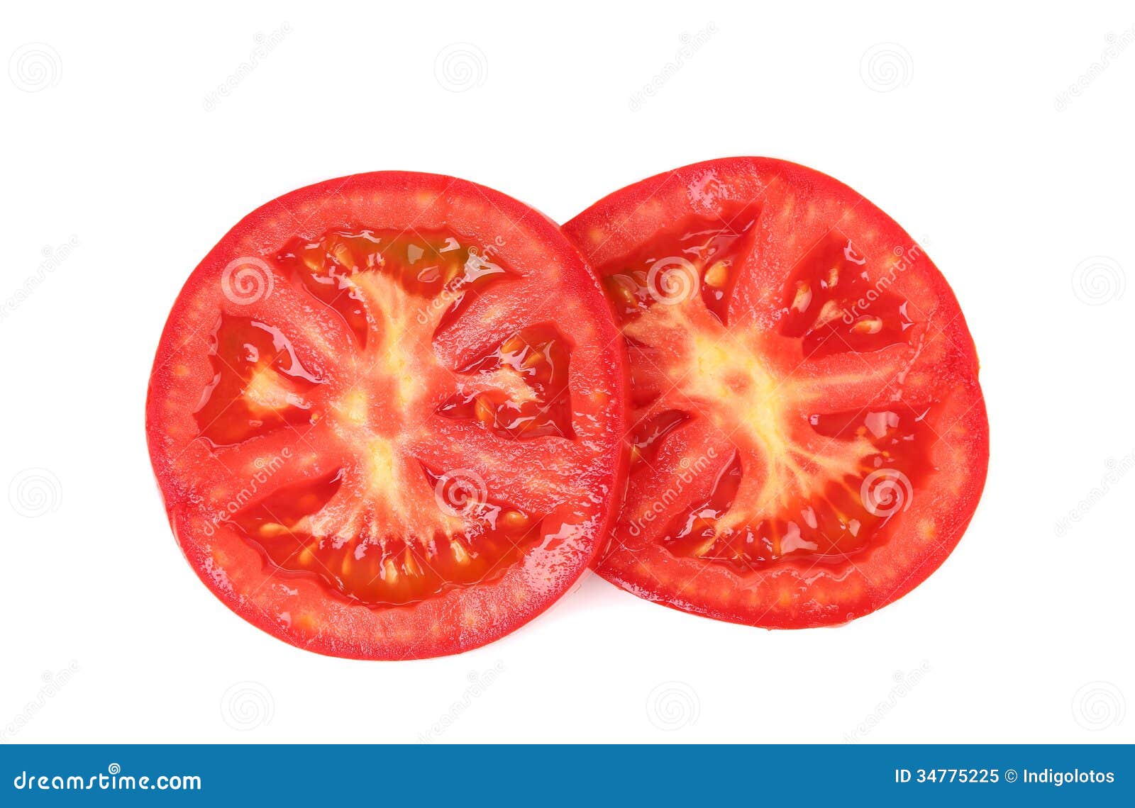 Fresh Slices Tomato on White Background Stock Image - Image of health ...