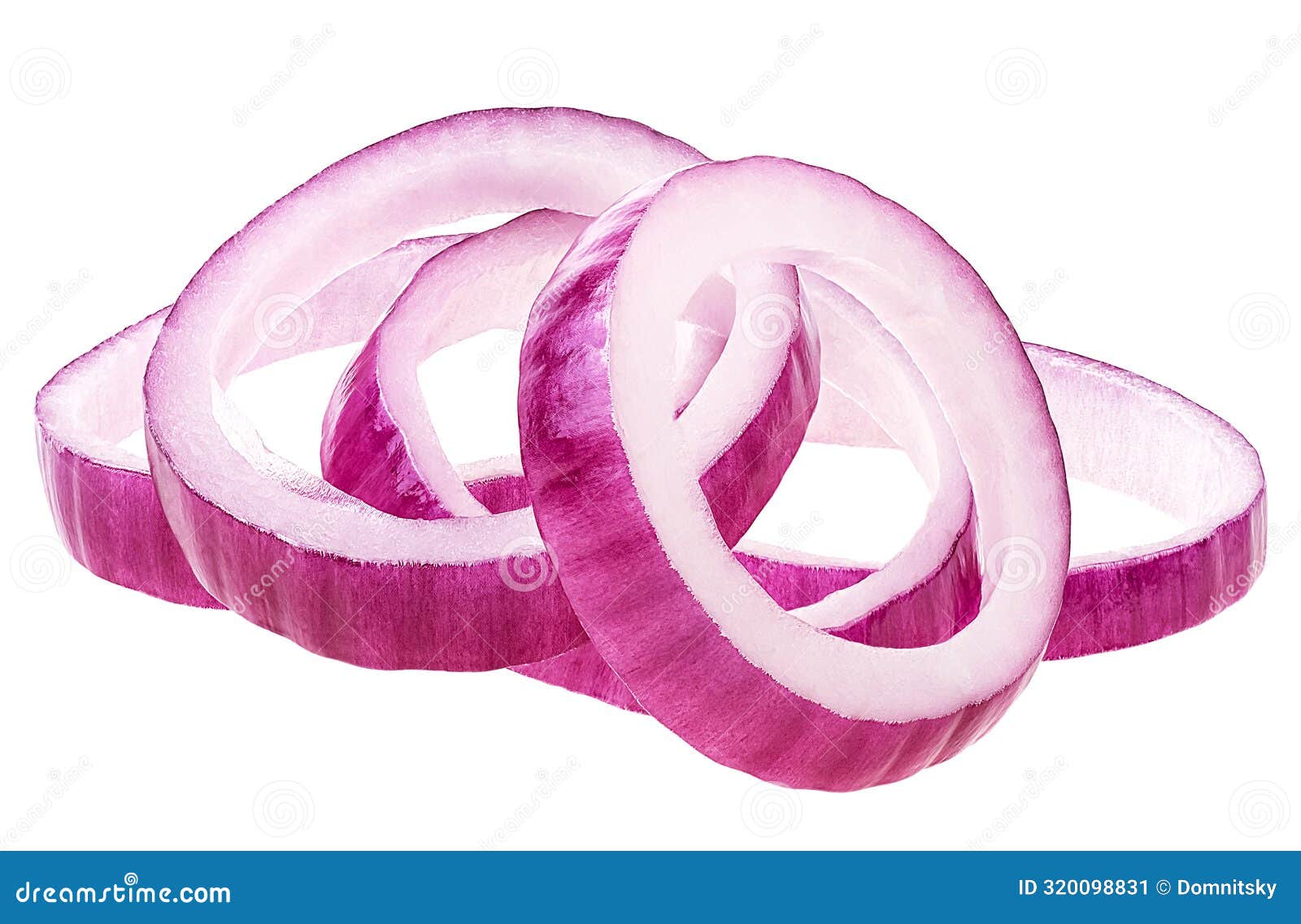 Fresh Slices of Violet Onion Isolated on White Background. Red Onion ...