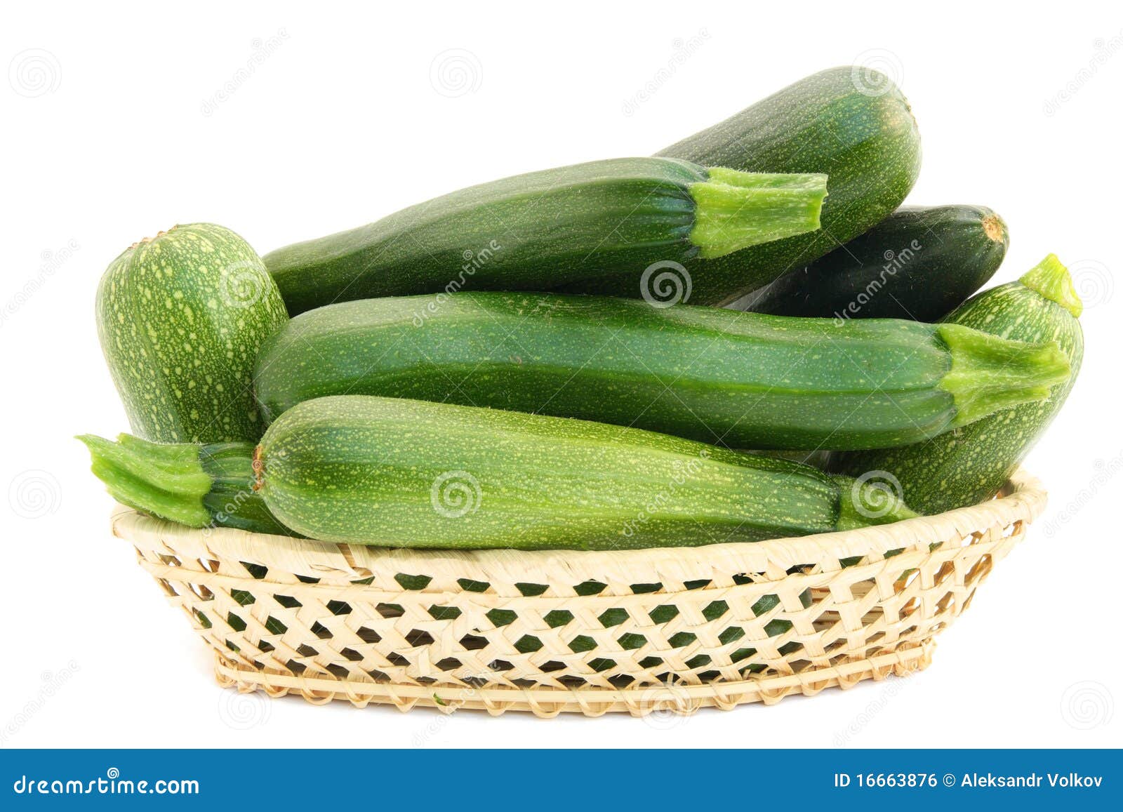 Fresh Small Green Vegetable Marrows in a Basket Stock Photo - Image of ...