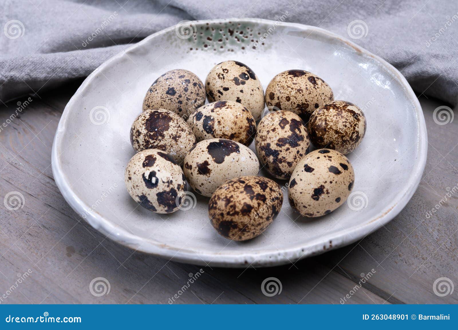 Fresh Small Spotted Partridge or Quail Bird Eggs Stock Image - Image of ...