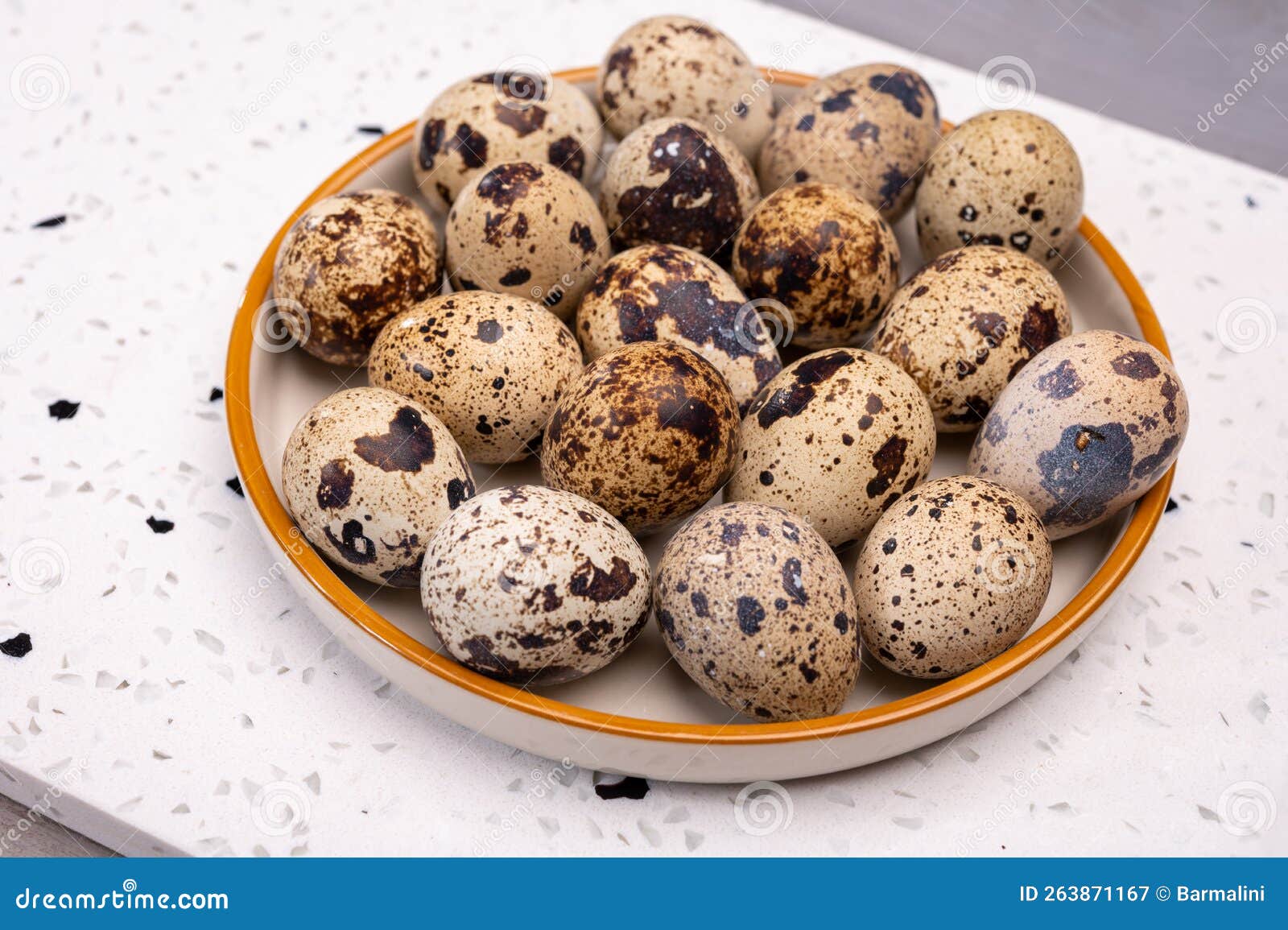 Fresh Small Spotted Partridge or Quail Bird Eggs Stock Image - Image of ...