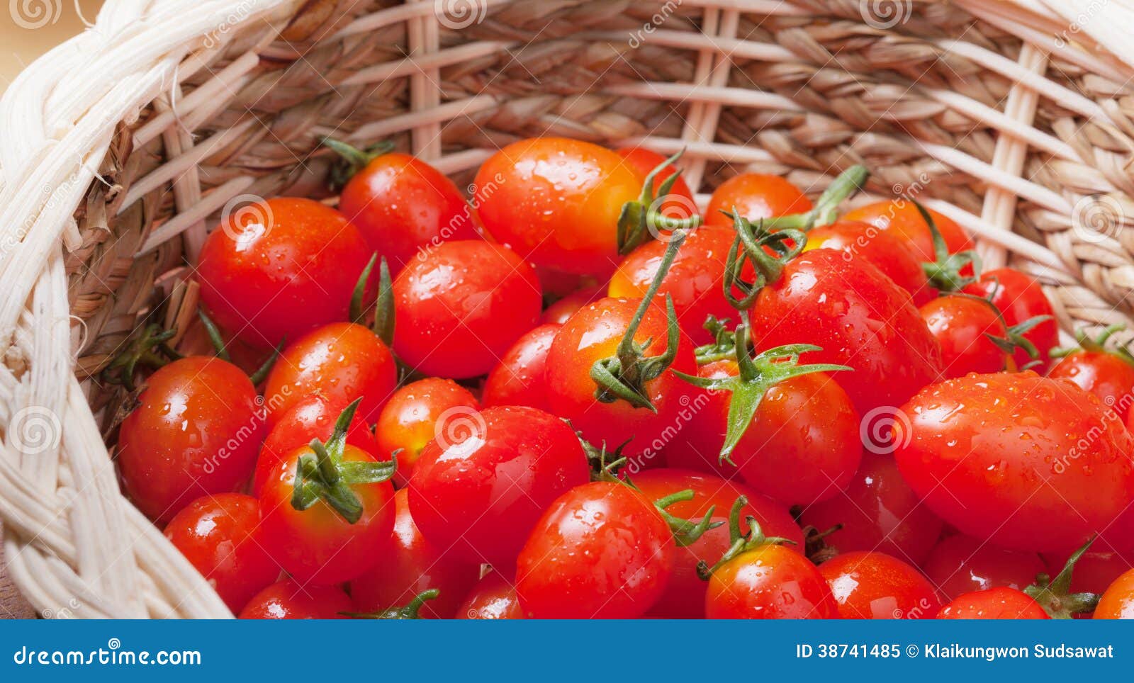 Fresh Small Tomato in Basket Stock Image - Image of bastket, sliced ...