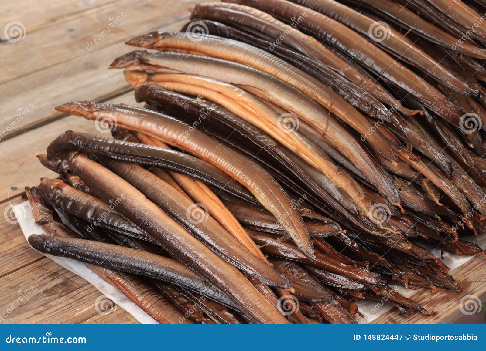 Fresh smoked eel stock image. Image of shop, tradition - 148824447