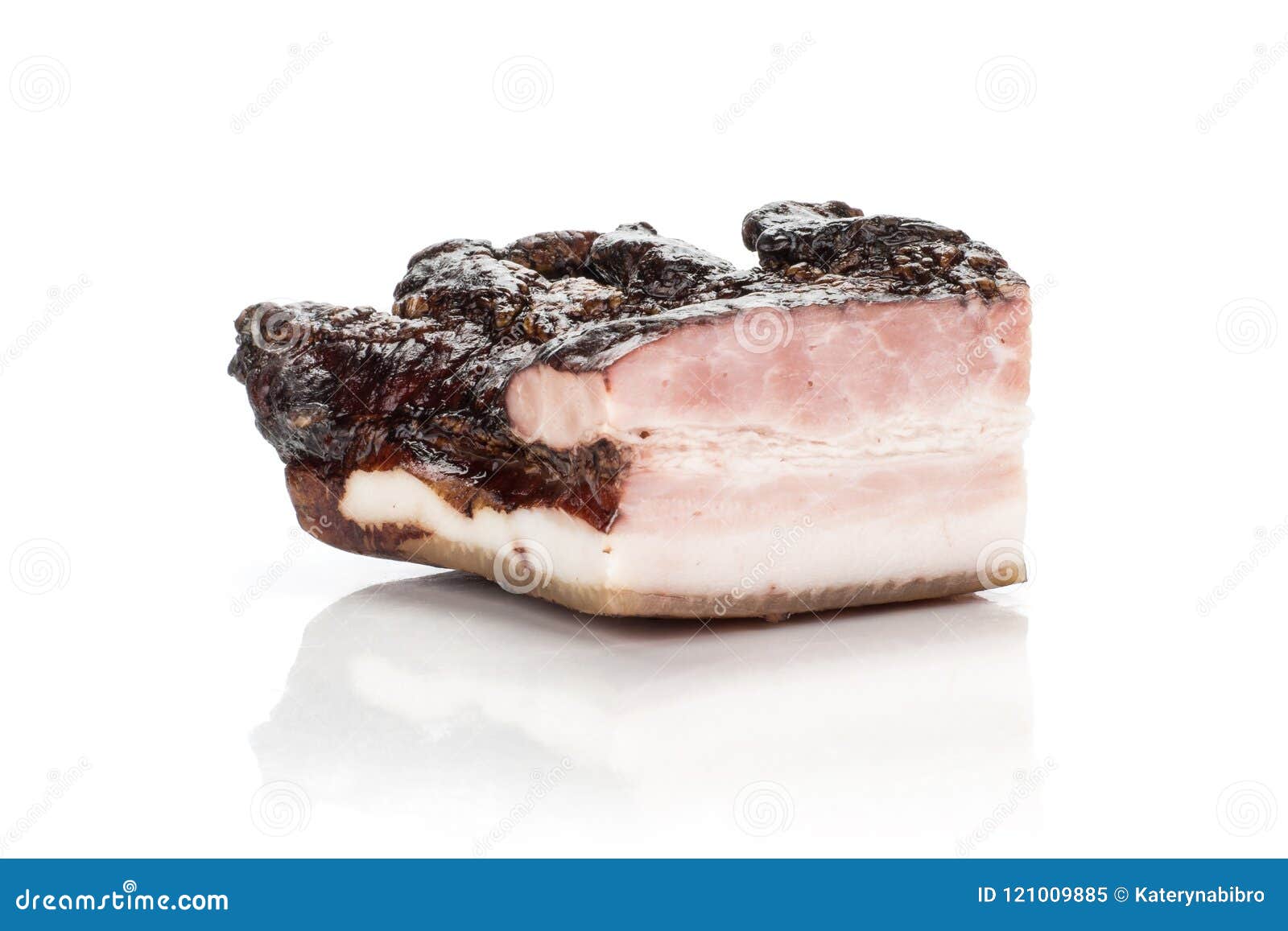 Fresh Smoked English Bacon Isolated on White Stock Image - Image of ...
