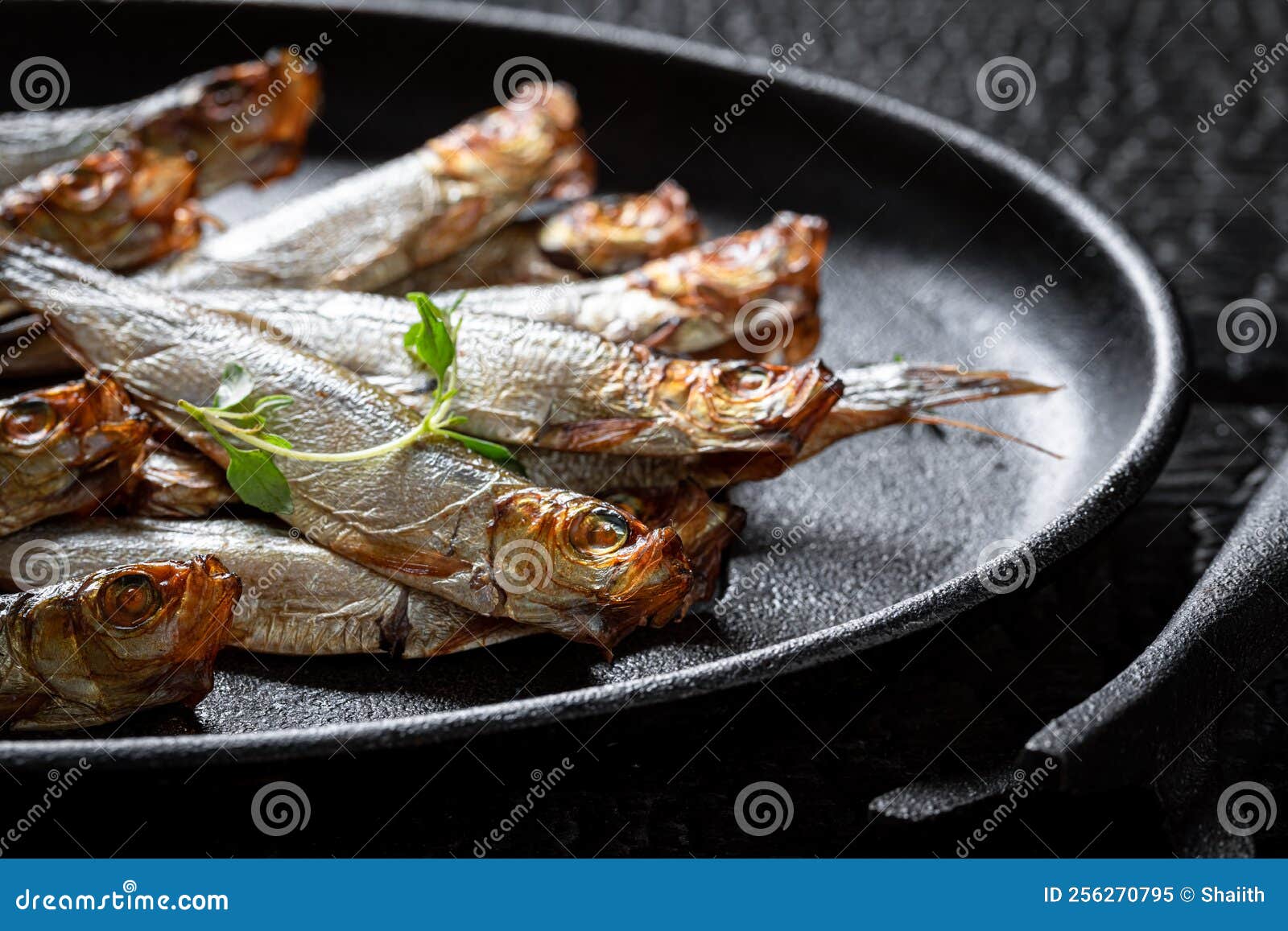 Fresh Smoked Sprats with Herbs and Salt Stock Image - Image of diet ...
