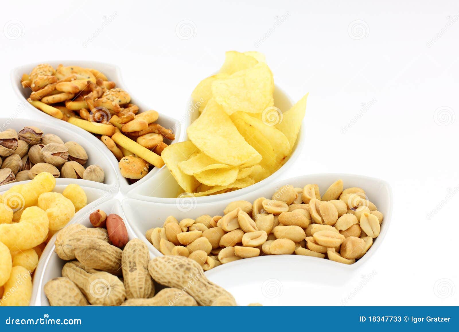 Fresh Snacks Isolated on White Background. Stock Image - Image of ...