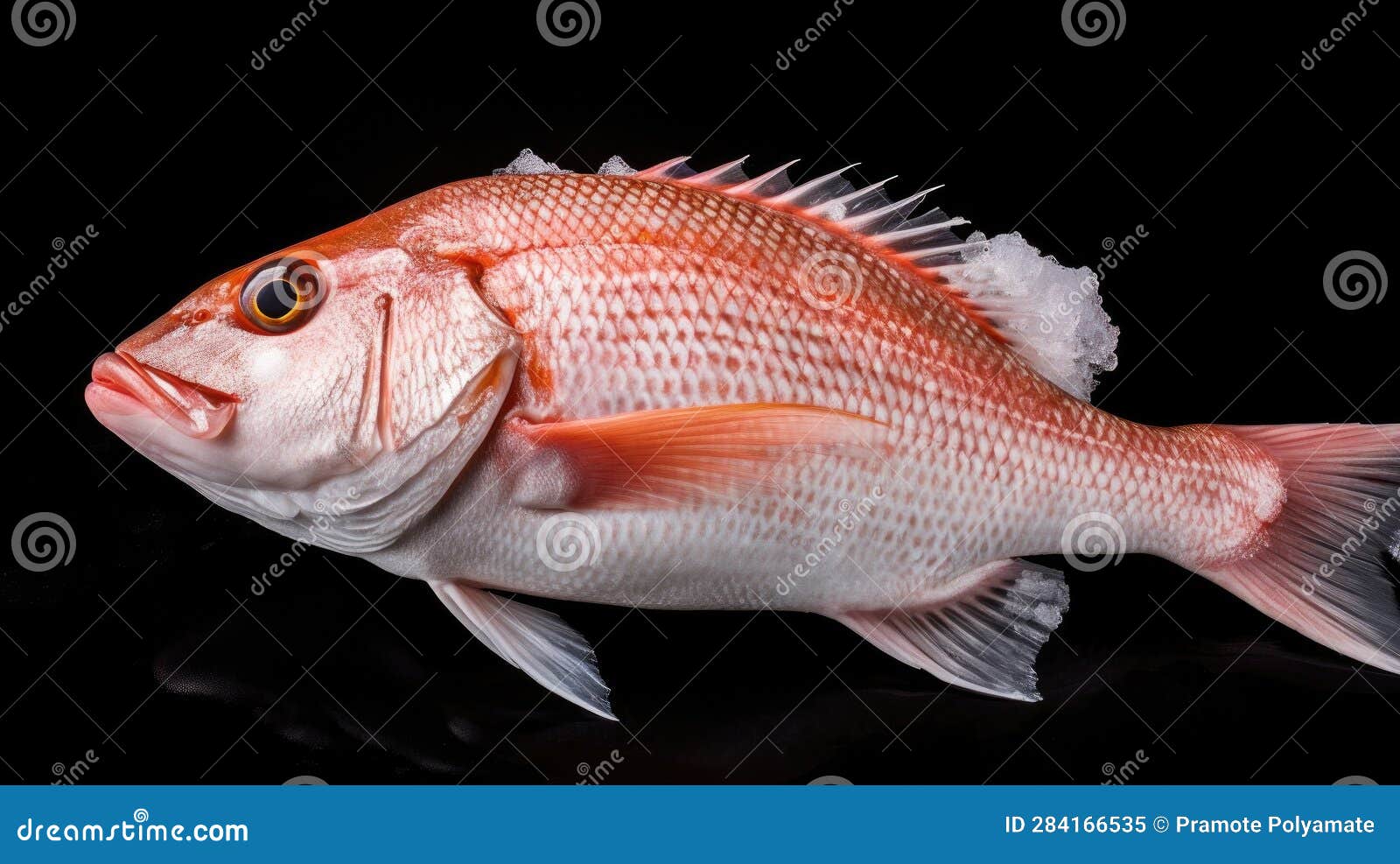 A Fresh Snapper Fish on Ice. Snapper Fish Stock Illustration ...