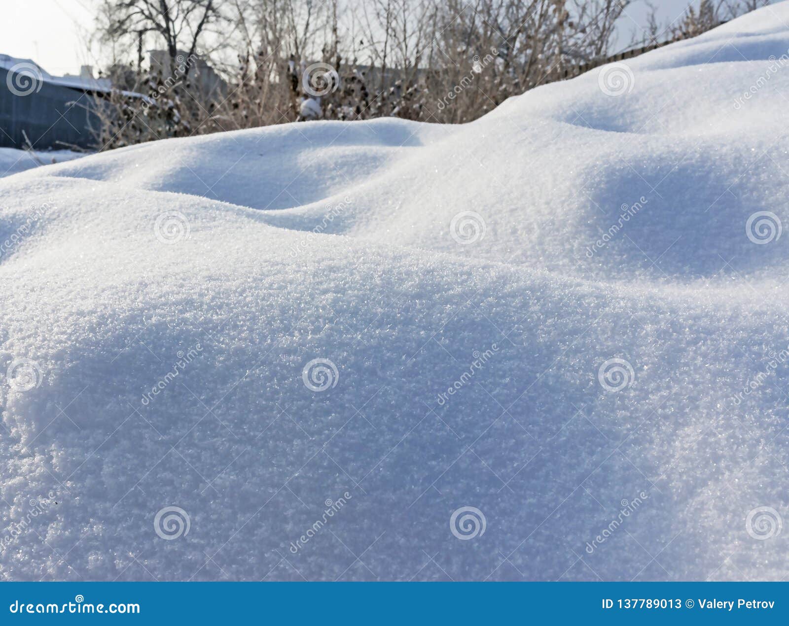 Fresh Snowdrift Illuminated by the Sun with Shadows Stock Image - Image ...
