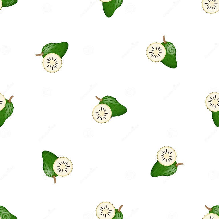 Fresh Soursop Pattern Seamless Vector Stock Vector - Illustration of green, exotic: 267464359