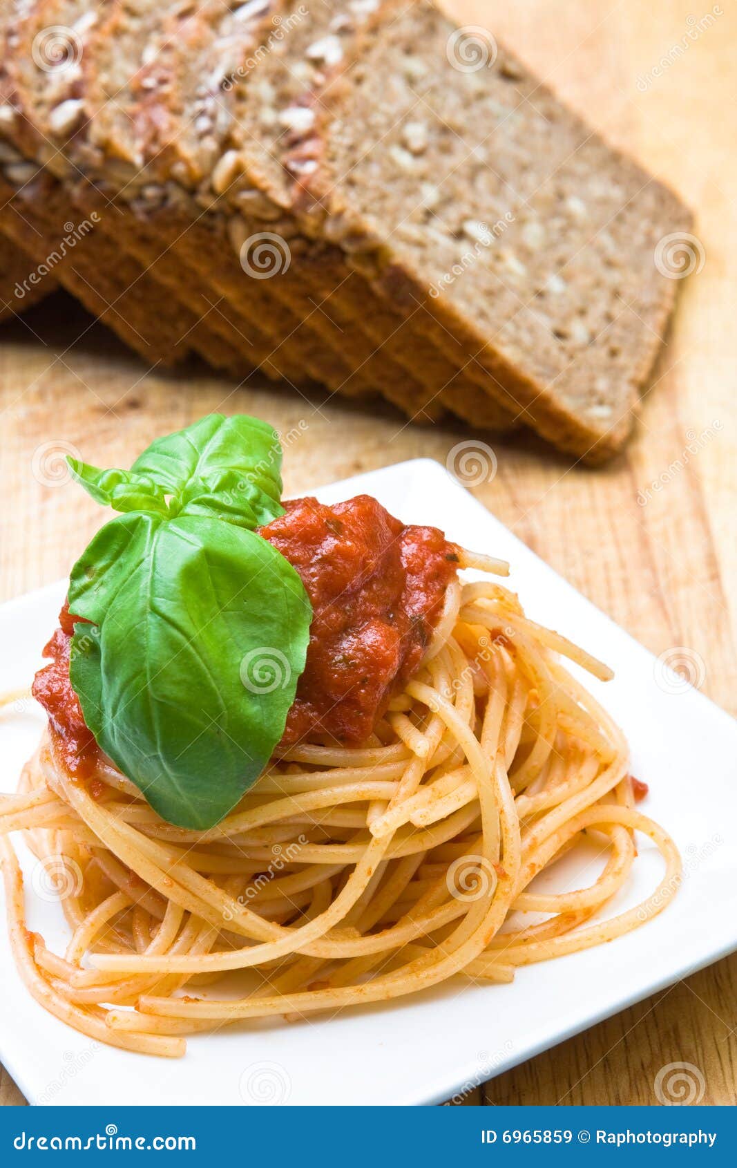 Fresh Spaghetti with Tomato Sauce Stock Image - Image of herb ...