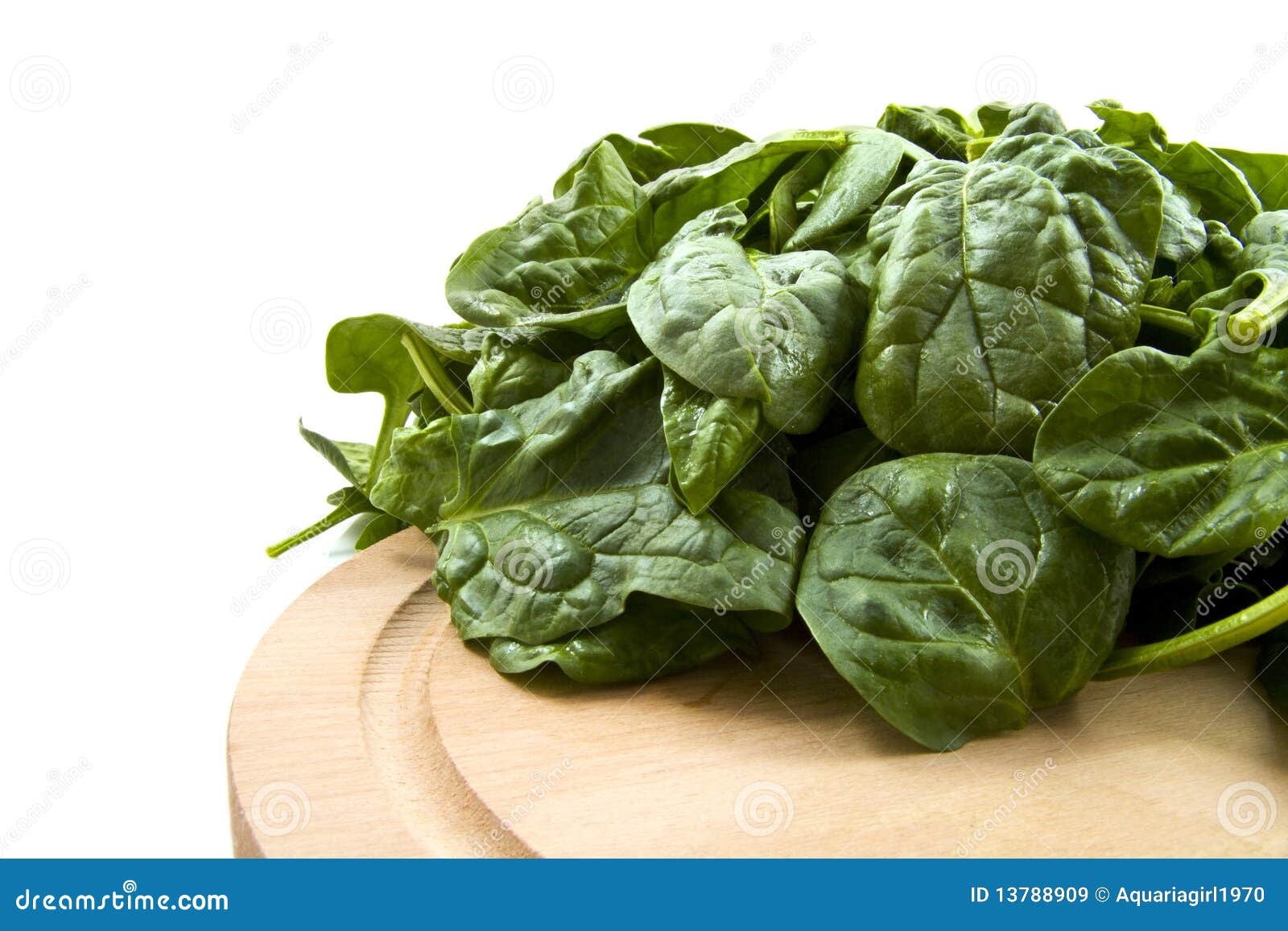 Fresh spinach stock image. Image of organic, pile, wooden - 13788909