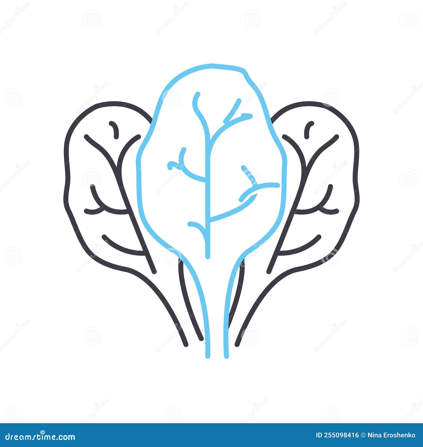 Fresh Spinach Line Icon, Outline Symbol, Vector Illustration, Concept ...