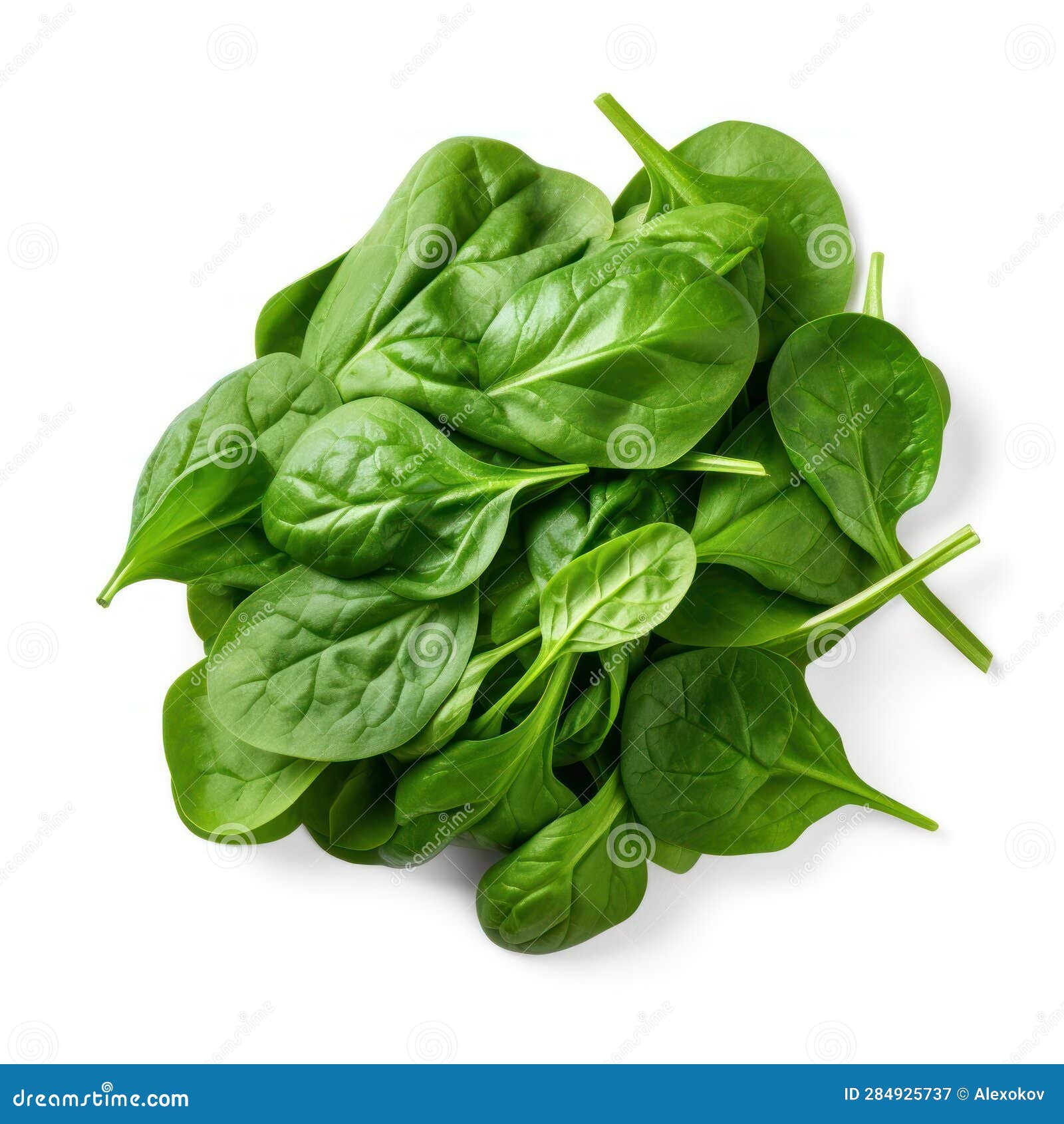 Fresh Spinach on White Background AI Generated Stock Illustration ...