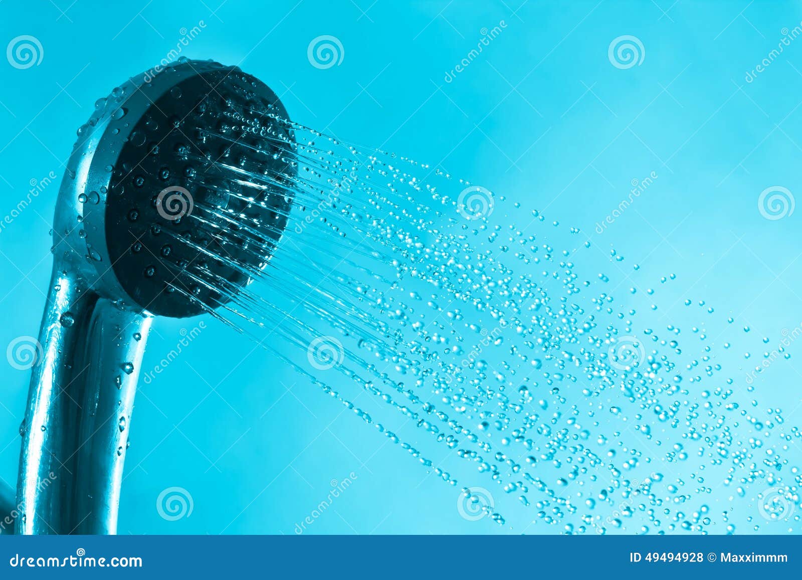 Fresh Splash Bath Shower and Current Blue Water Stock Photo - Image of ...