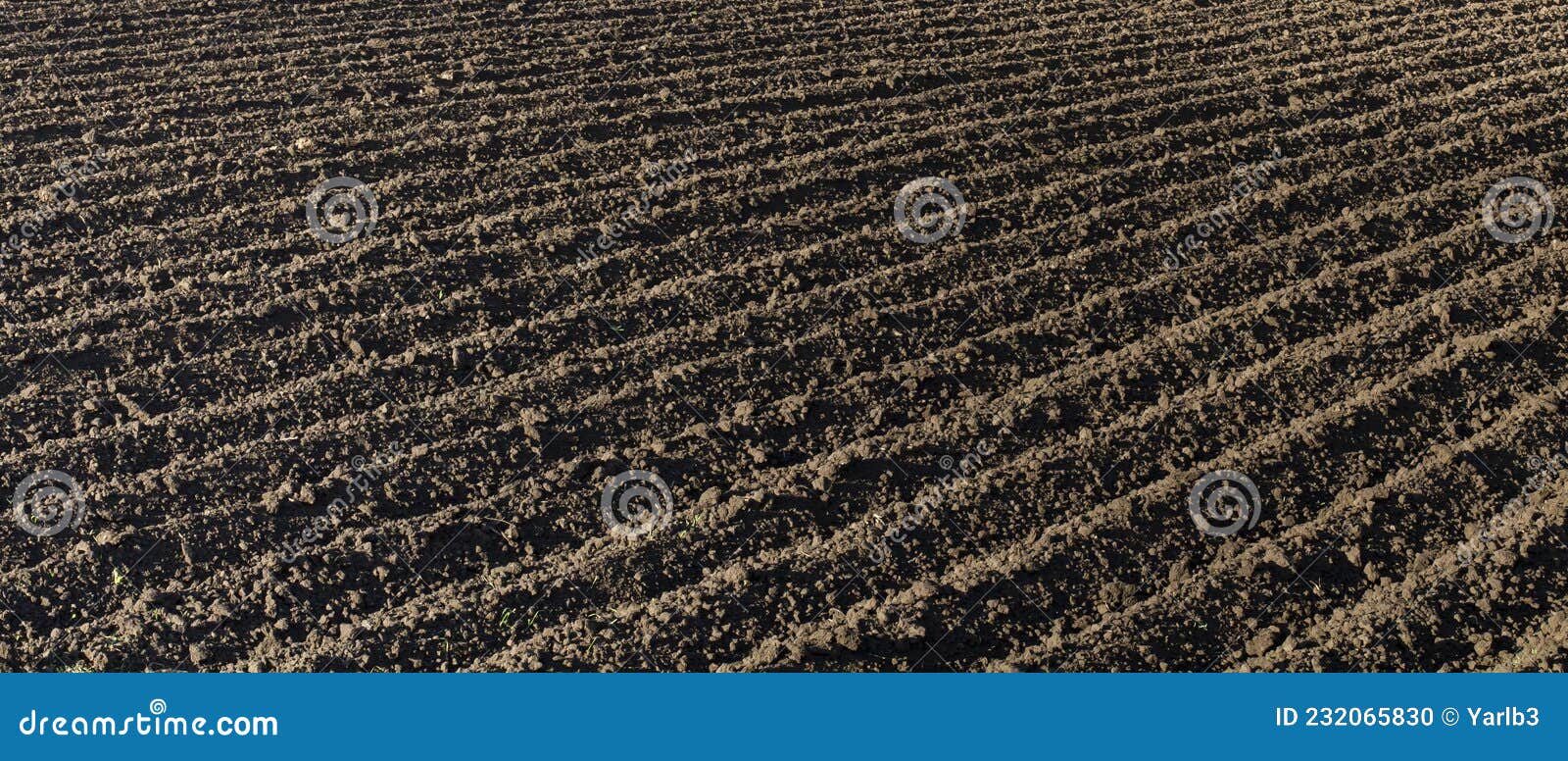 Fresh Spring Arable Land with Deep Furrows Stock Photo - Image of ...