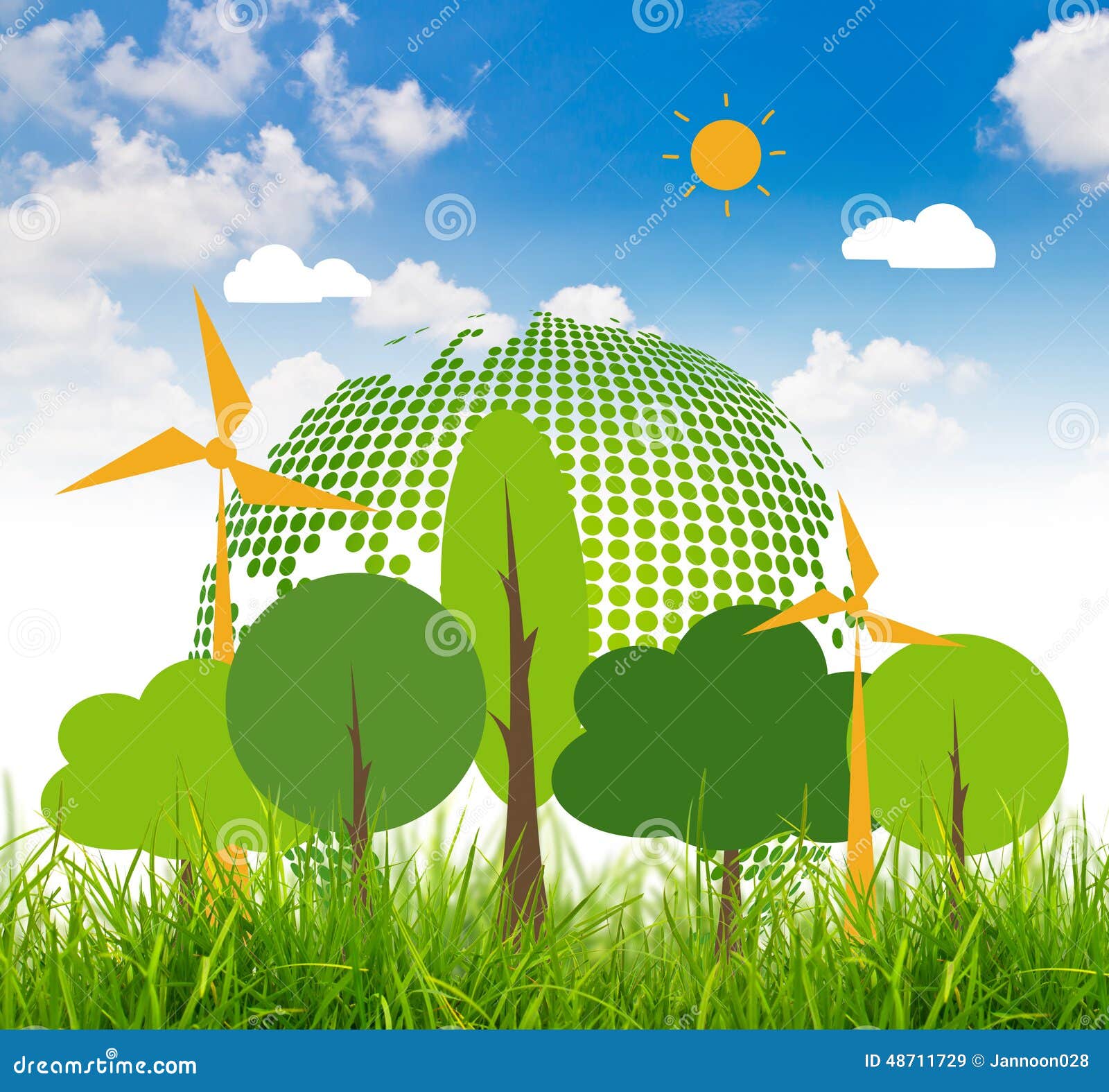 Friendly Earth. The Right Way To Save Our Planet. Vector Illustration ...