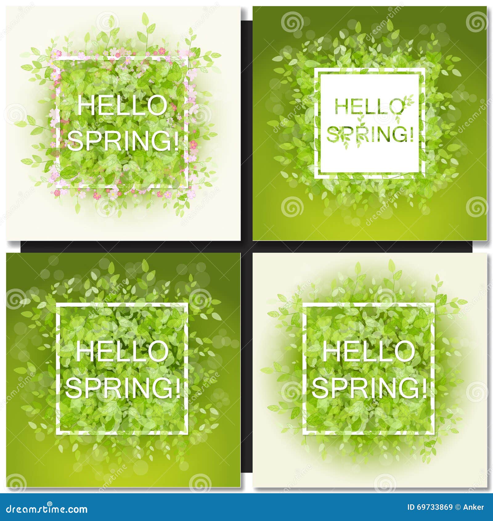 Fresh Spring Green Grass Leaves Frame Stock Vector - Illustration of ...