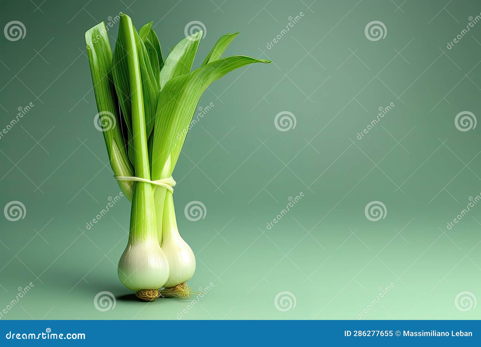 Fresh Spring Onion with Copy Space Stock Illustration - Illustration of ...