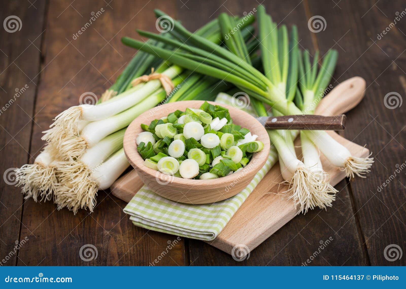 Fresh spring onions stock image. Image of gourmet, chopped - 115464137