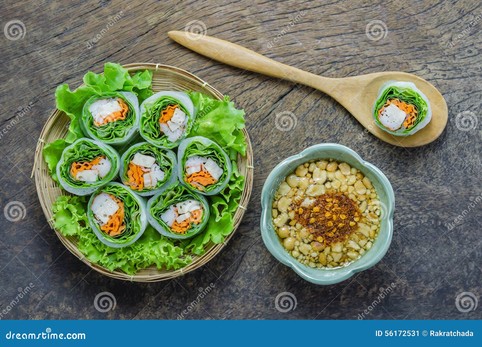 Fresh Spring Roll stock image. Image of herb, dinner - 56172531