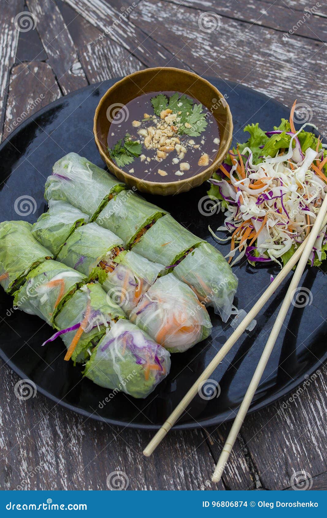 Fresh Spring Roll, Vietnamese Food. Stock Photo - Image of roll, rice ...