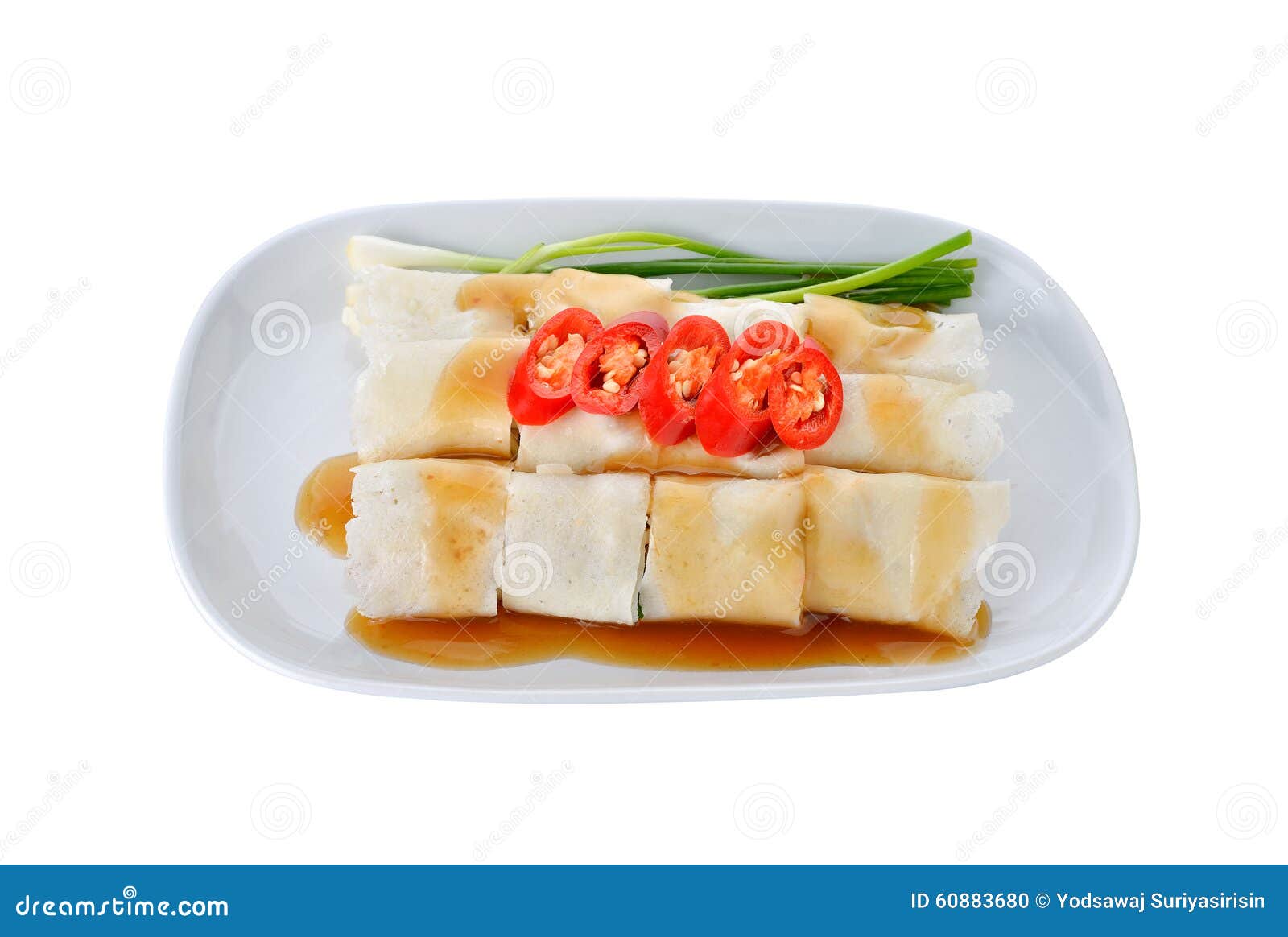 Fresh Spring Rolls on Plate and White Stock Photo - Image of snack ...