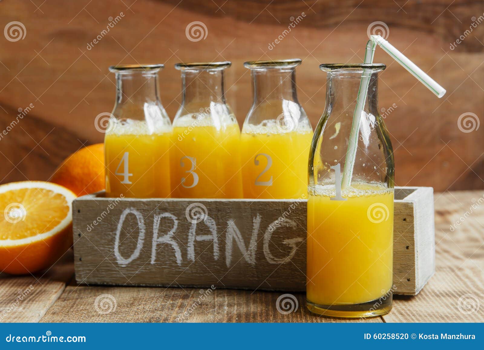 Fresh Squeezed Orange Juice in a Bottle Stock Photo - Image of bottle ...