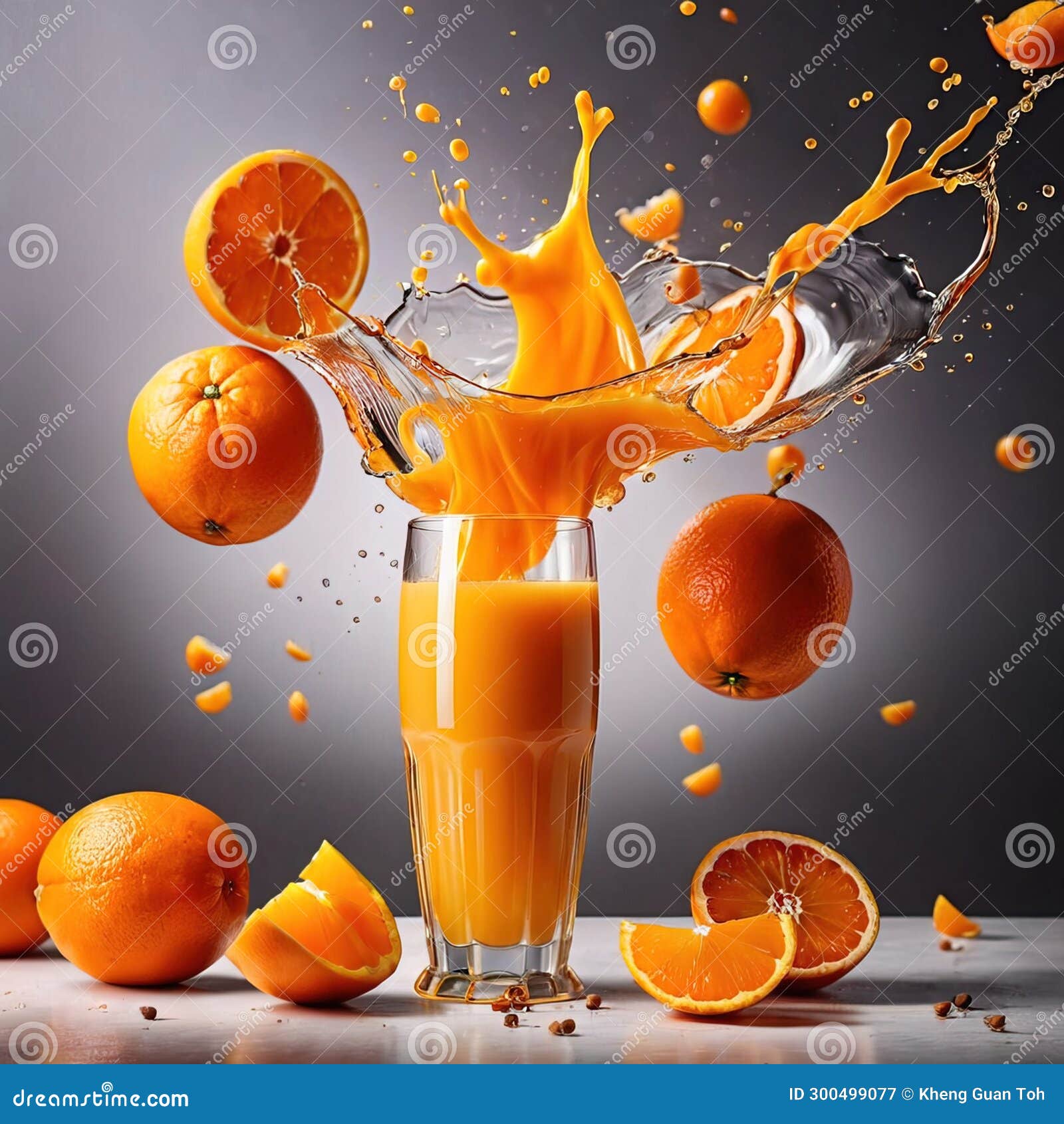 Fresh Squeezed Orange Juice, with Dynamic Splash Effect Stock ...