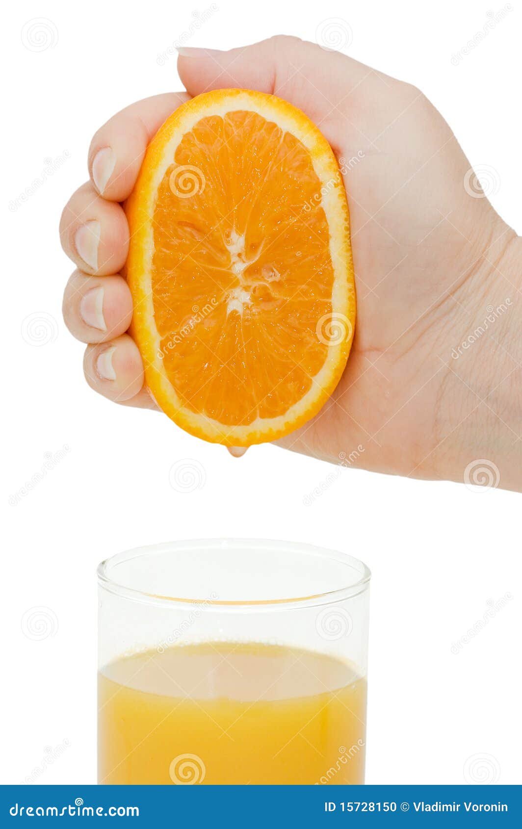 Fresh Squeezed Orange Juice Isolated on White Stock Photo - Image of ...