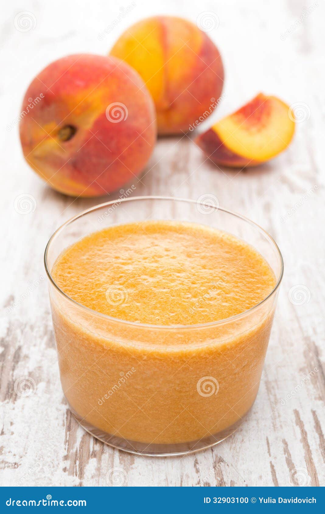 Fresh Squeezed Peach Juice and Fresh Peaches on the Table Stock Photo ...