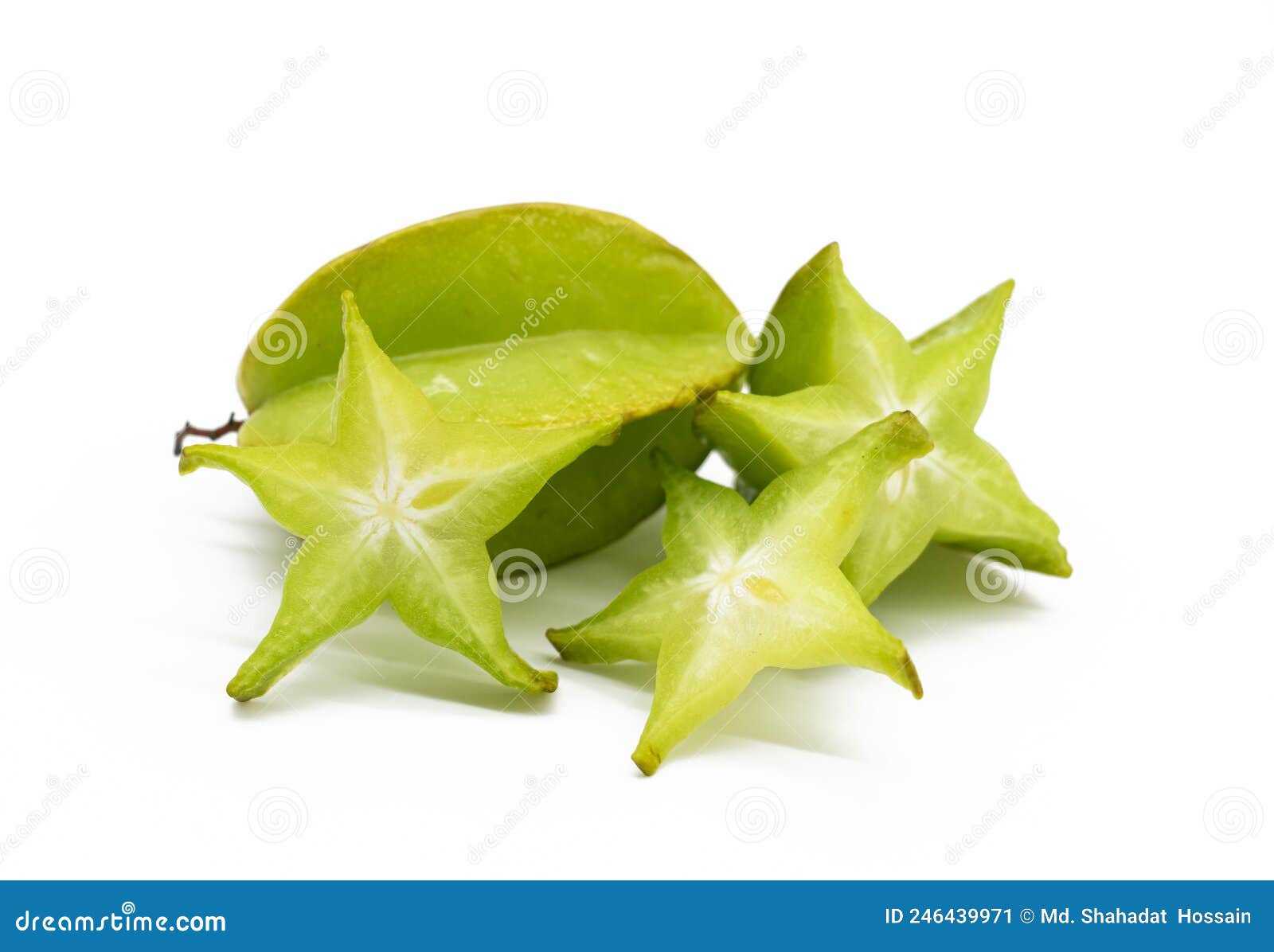 Fresh Star Fruit or Carambola Slices on White Background Stock Image ...