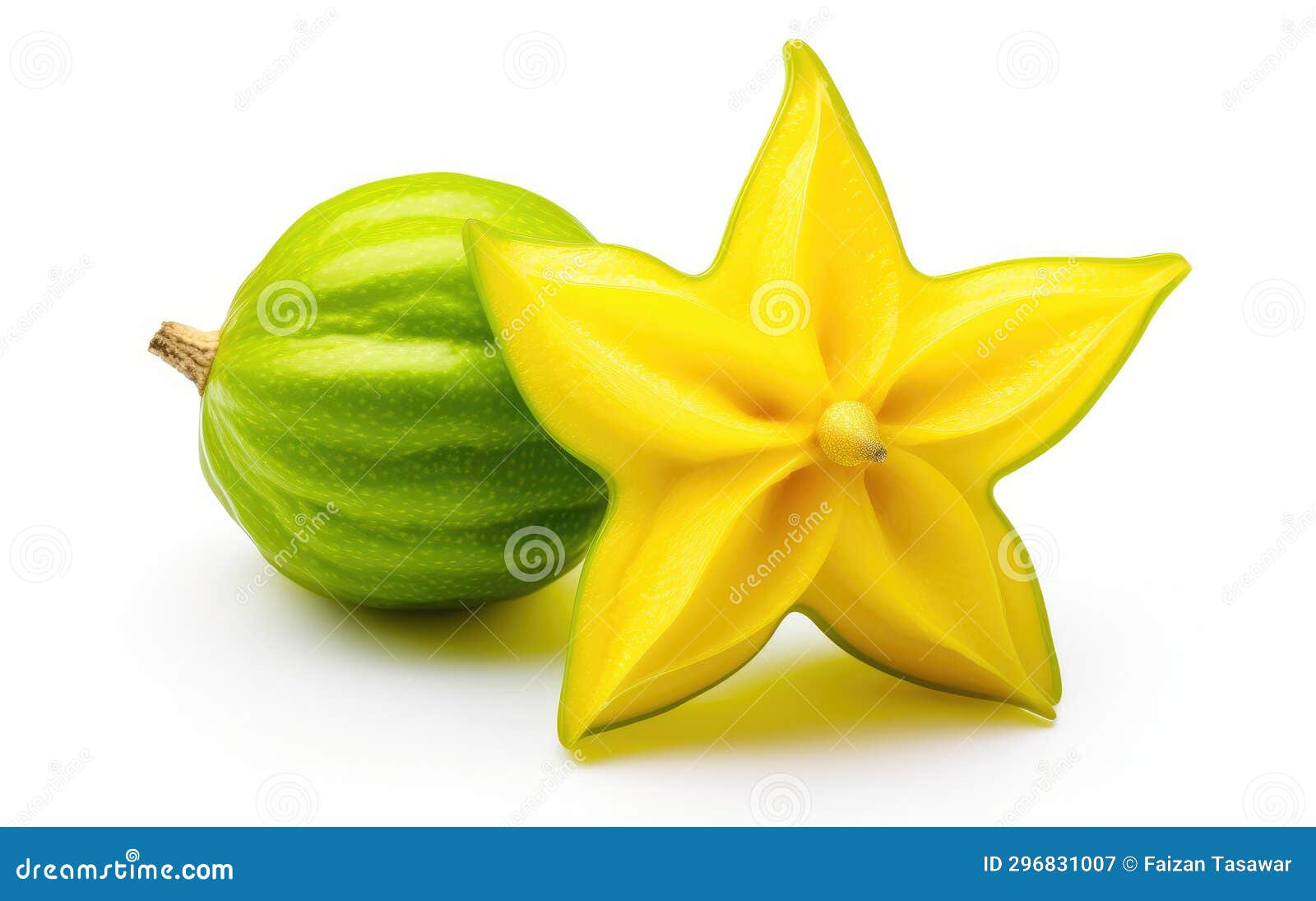 Fresh Star Fruit on White Background -Generative Ai Stock Illustration ...