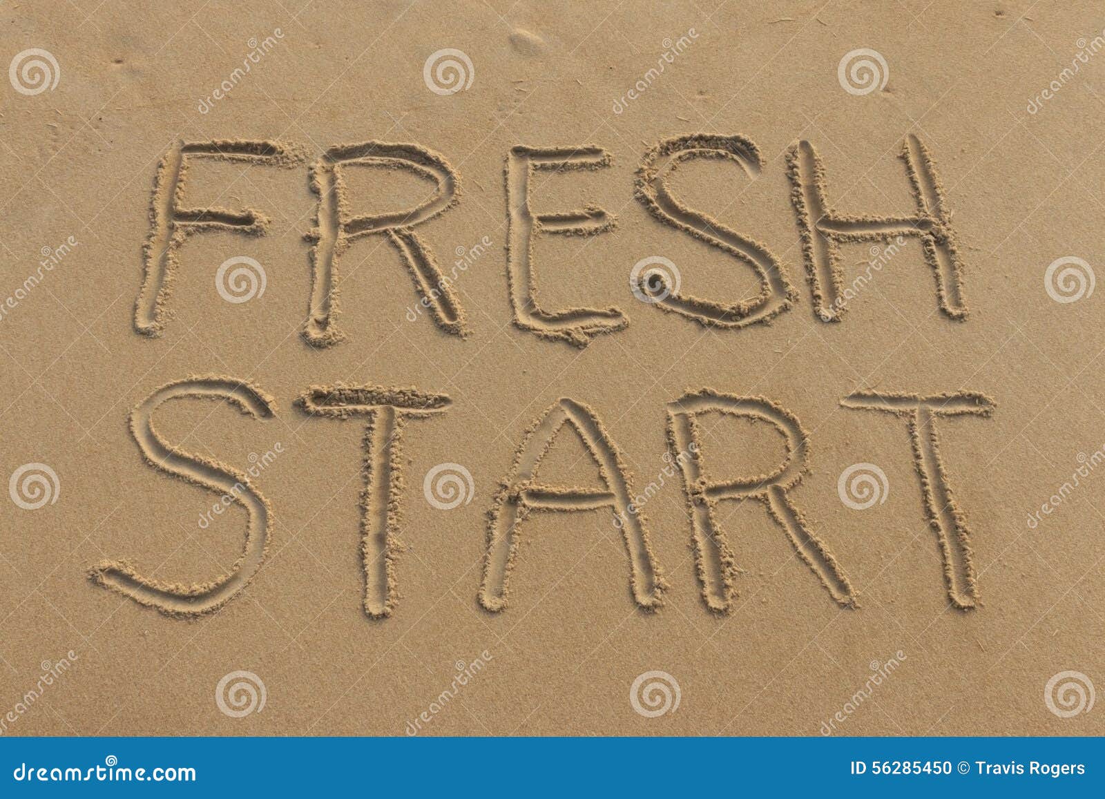 Fresh Start Written in the Sand Stock Photo - Image of future ...
