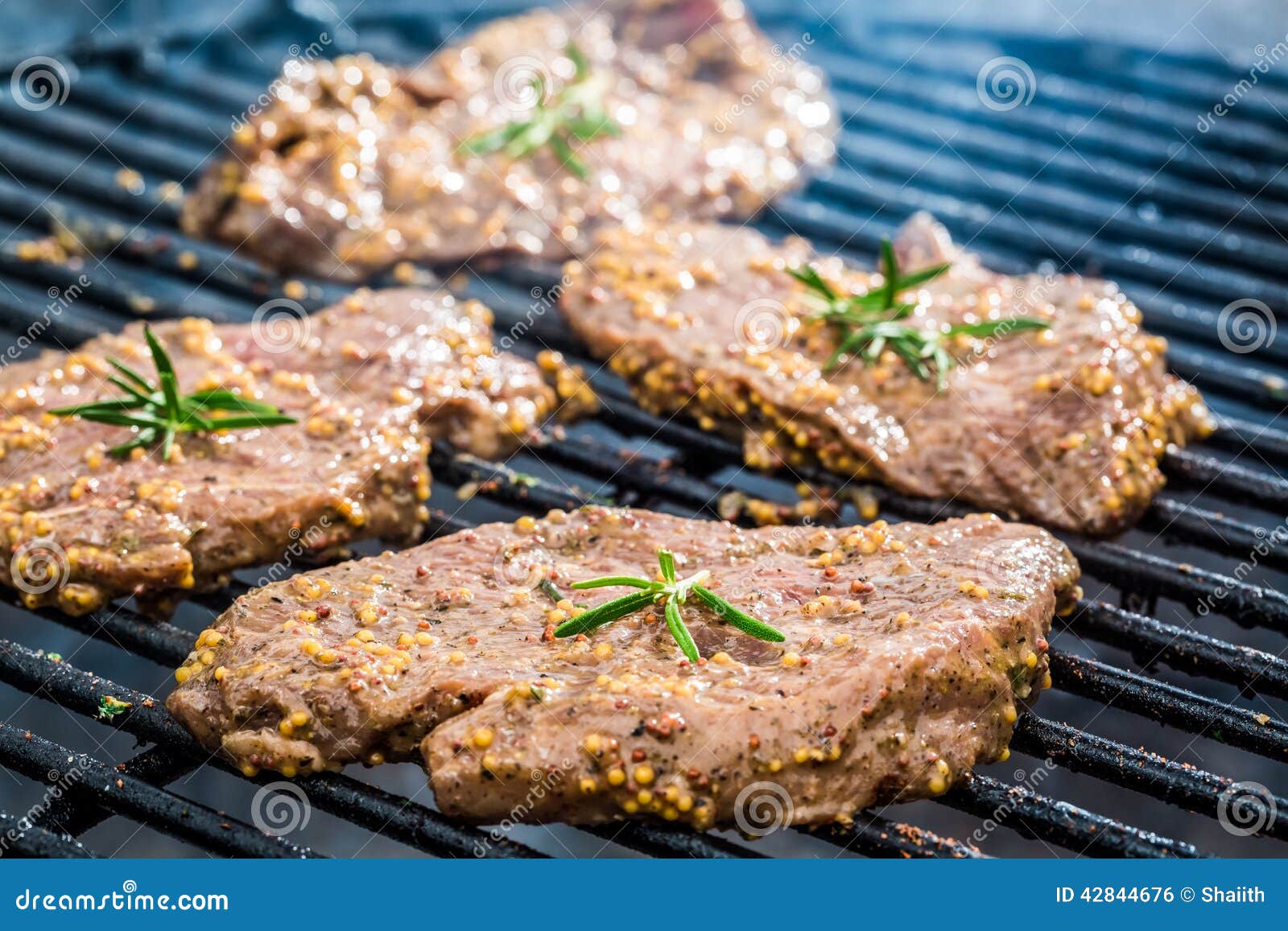 Fresh Steak on the Grill with Fire Stock Photo - Image of closeup ...