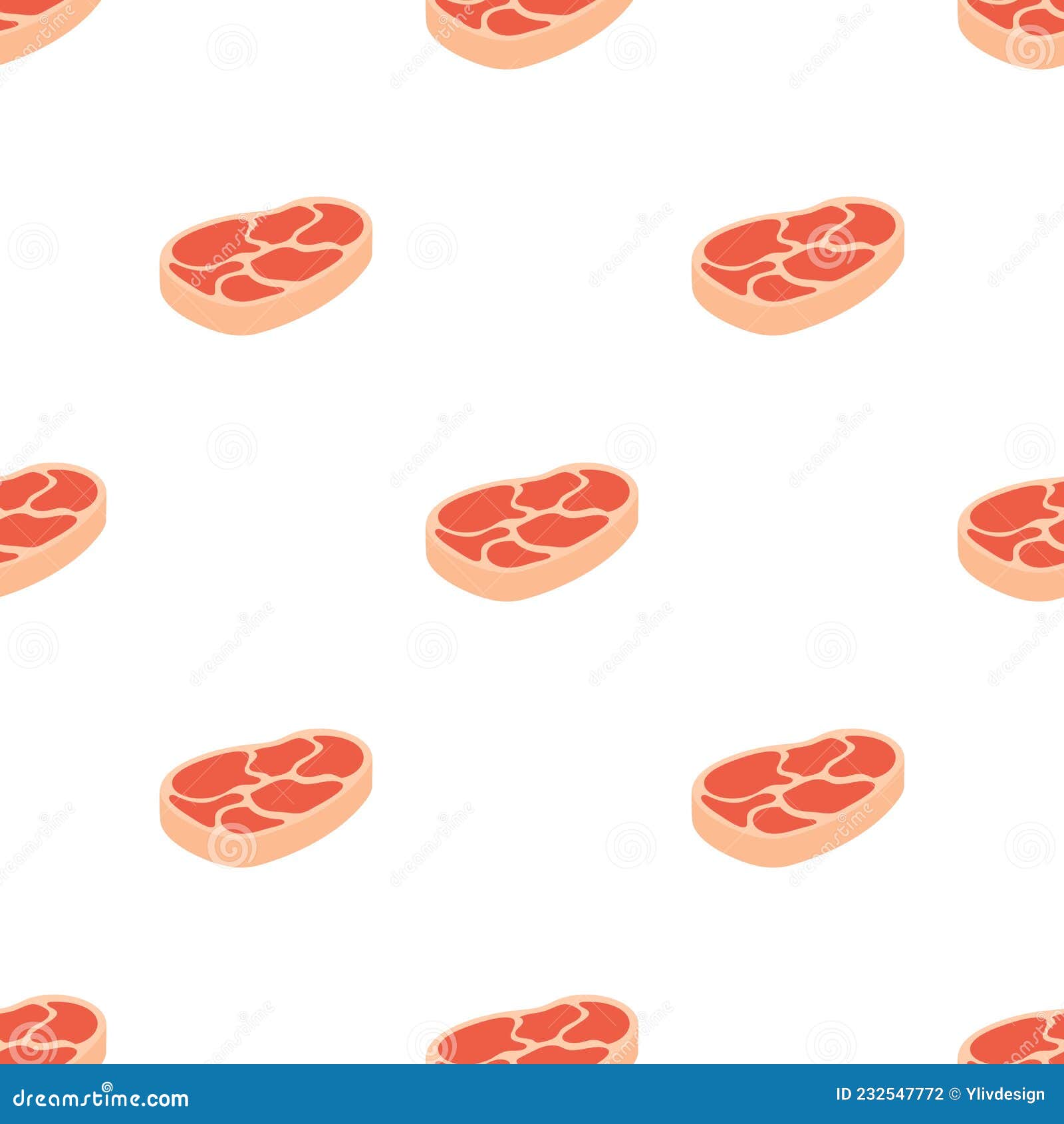 Fresh Steak Pattern Seamless Vector Stock Vector - Illustration of ...