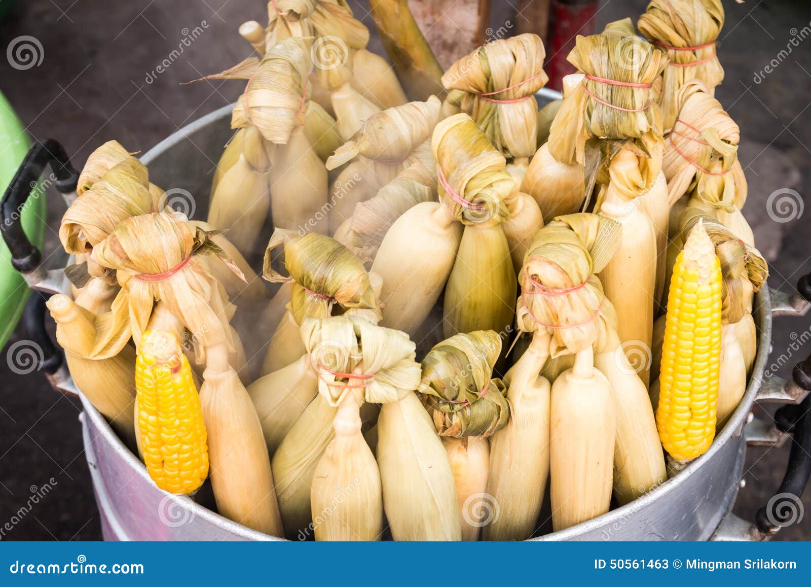 Fresh steamed corn stock image. Image of healthy, green - 50561463