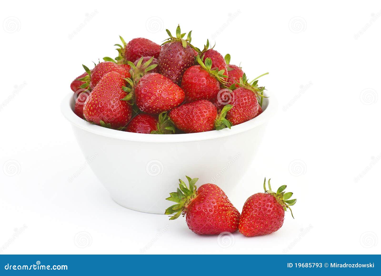 Fresh Strawberries in a Bowl Stock Image - Image of three, food: 19685793