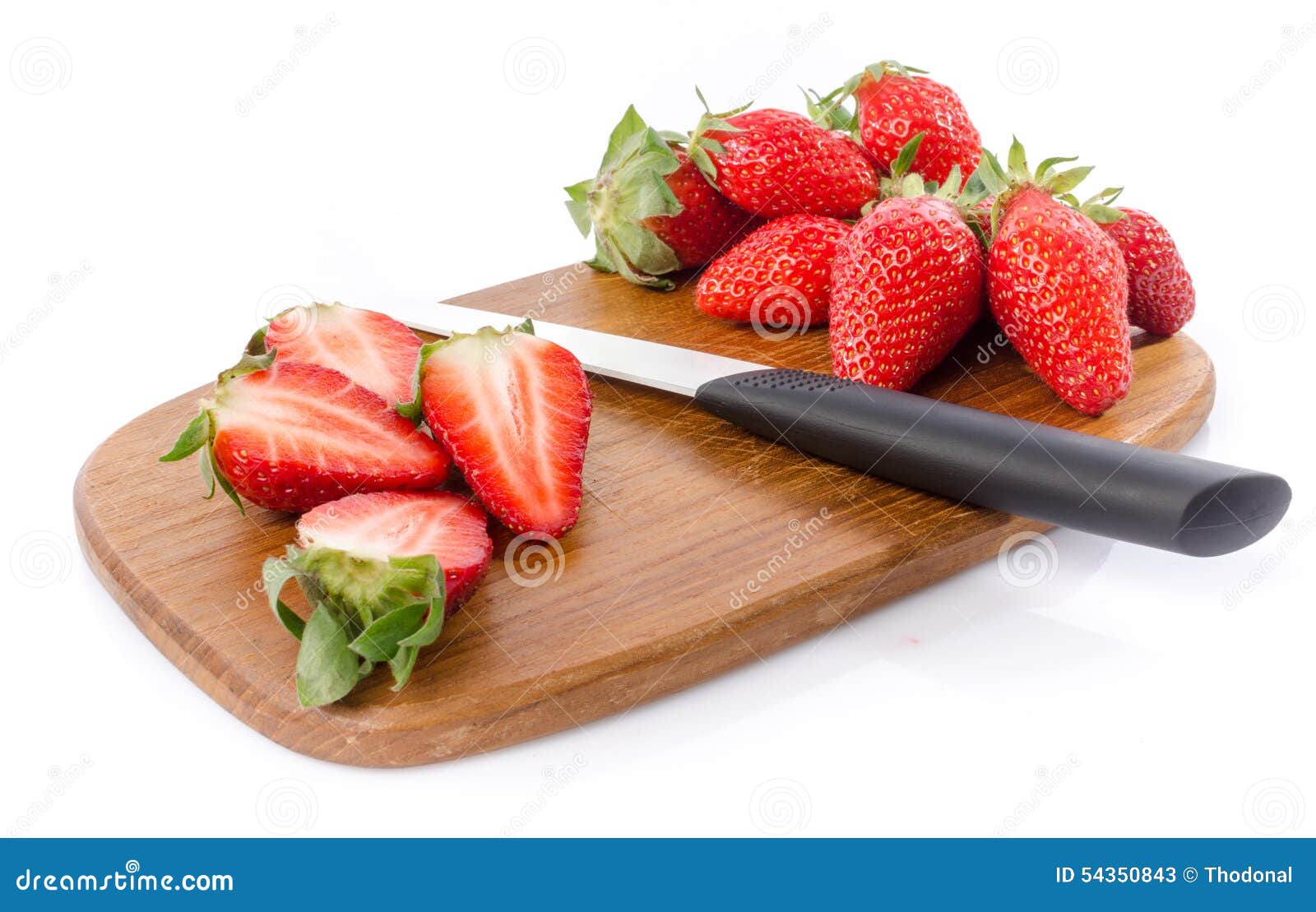 Fresh Strawberries on a Cutting Board Stock Image - Image of fresh ...